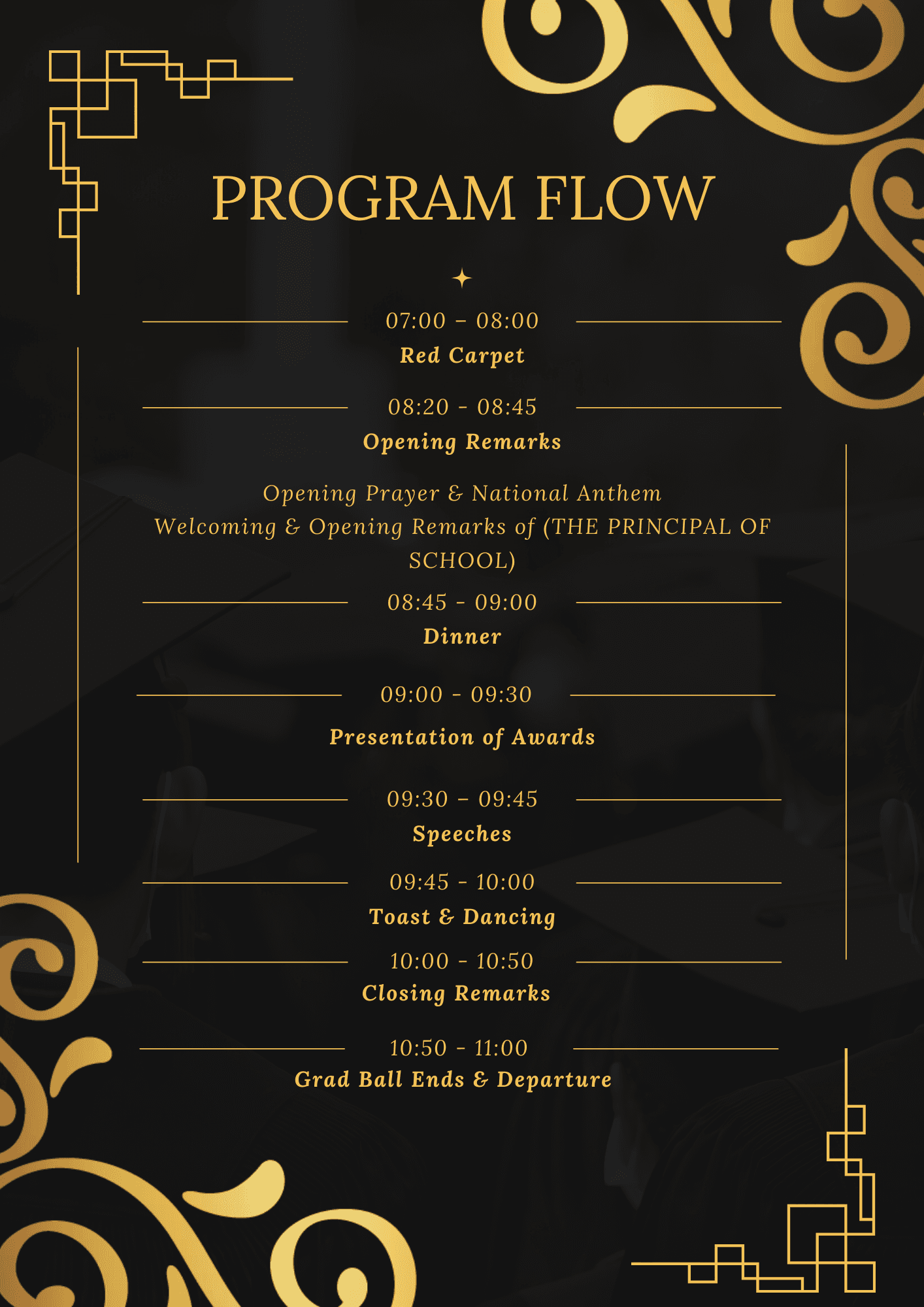 Graduation Reception Program