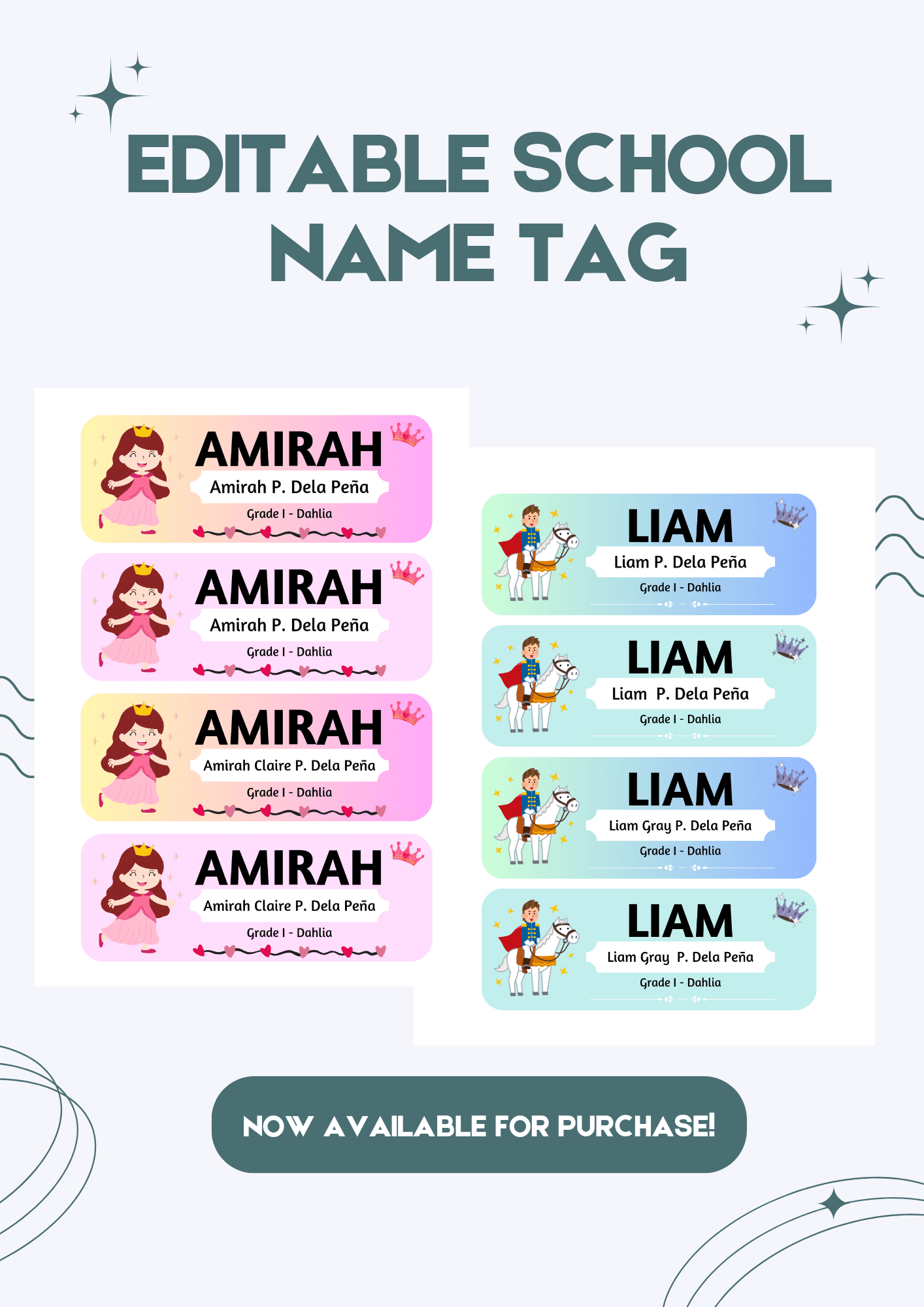 name tag design editable