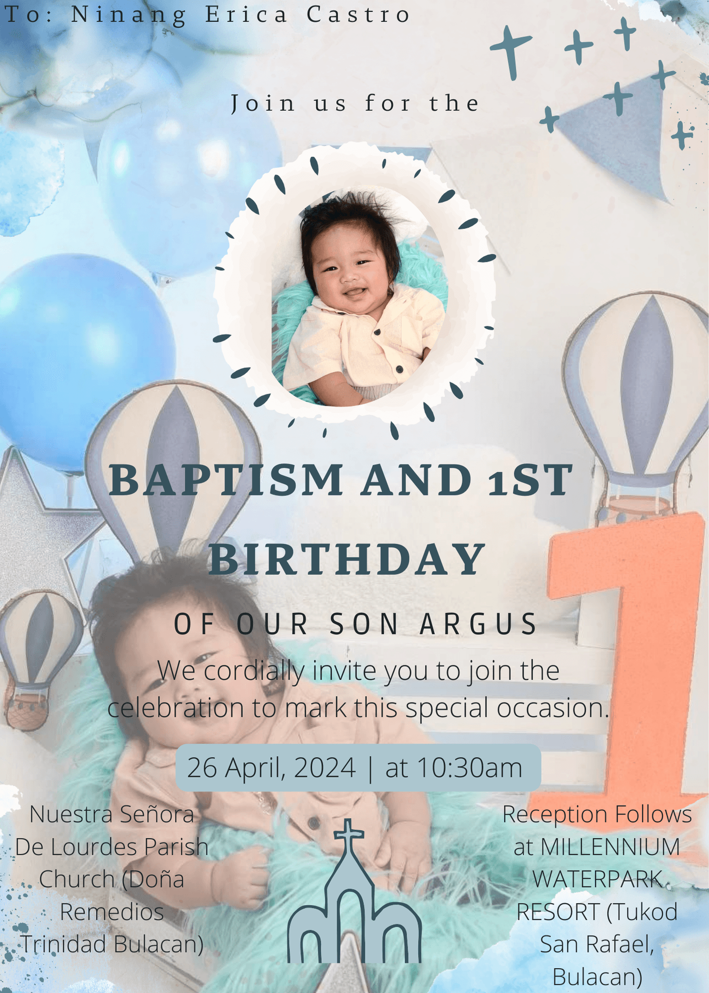 Baptism And Birthday Invitation Sample Birthday Christening Joint