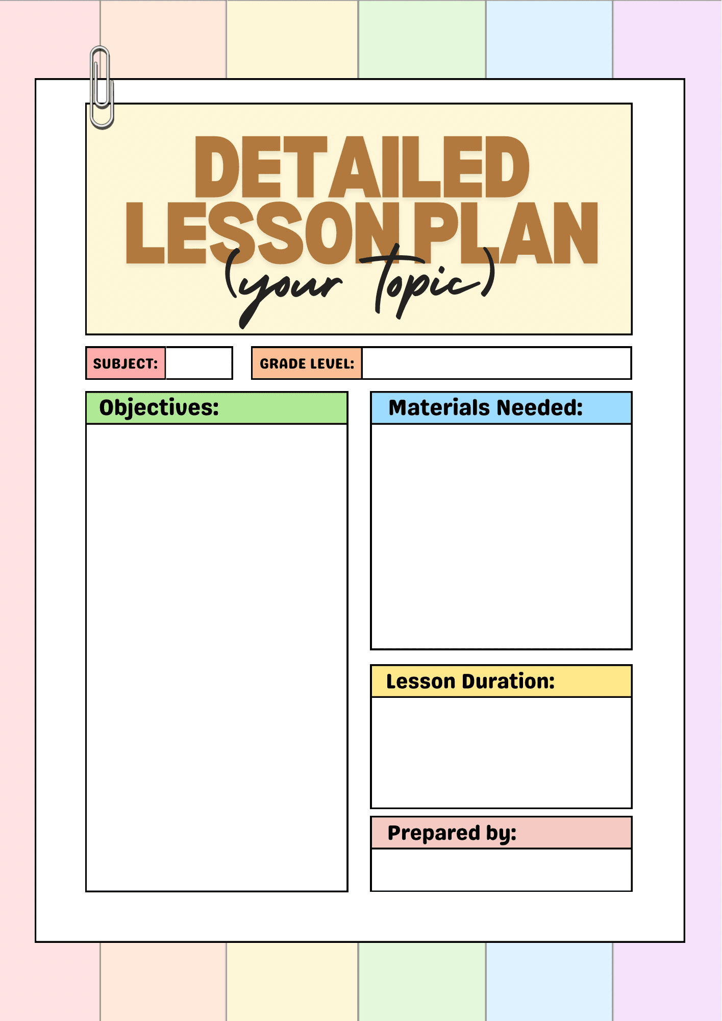 Deped Detailed Lesson Plan Template Word Free Pdf - Infoupdate.org