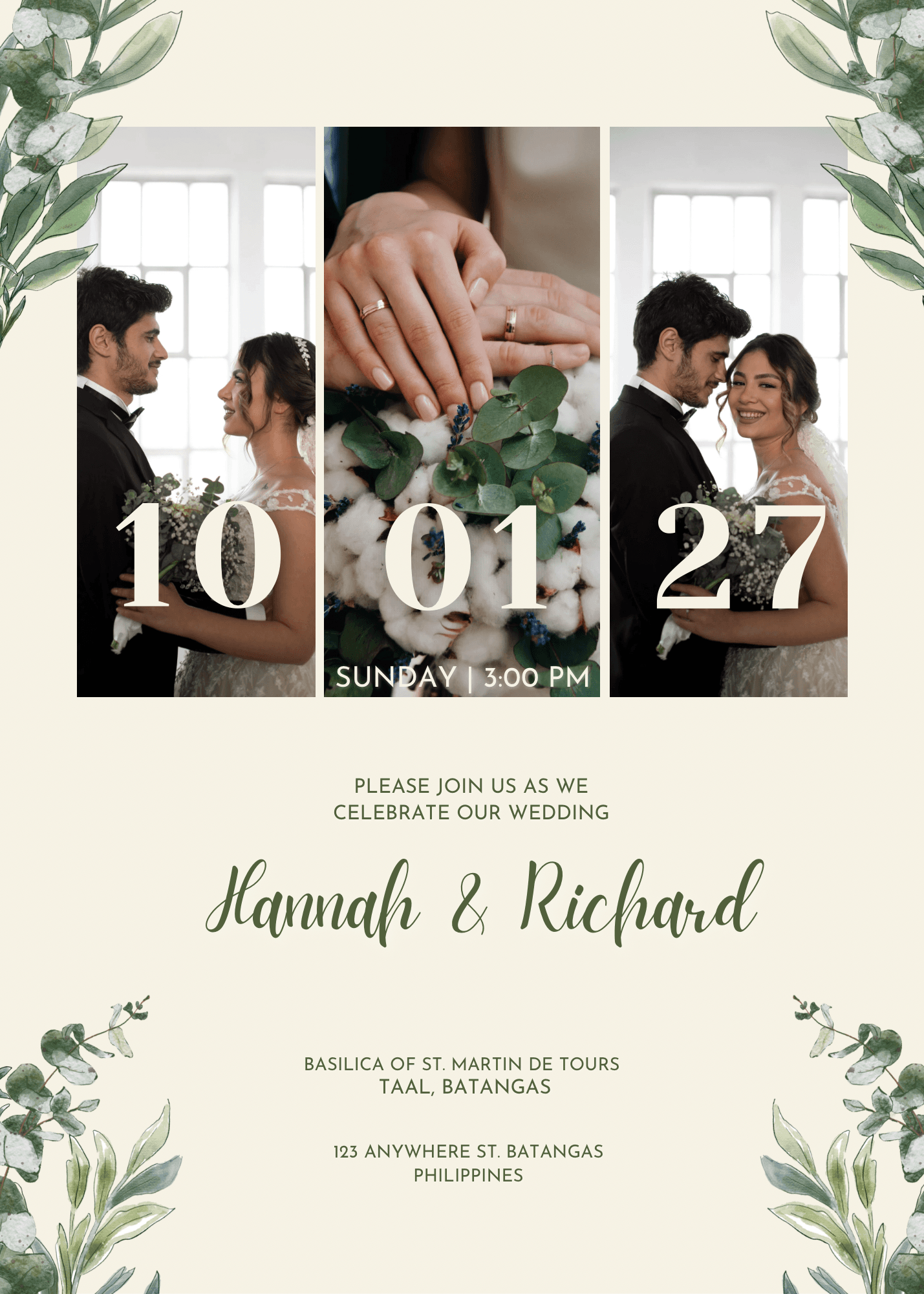 Wedding Invitation Sample Lay Out
