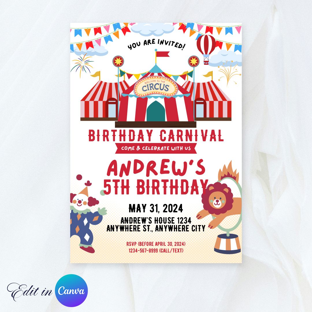 Editable Carnival Invitations Carnival Invitation Templates Free