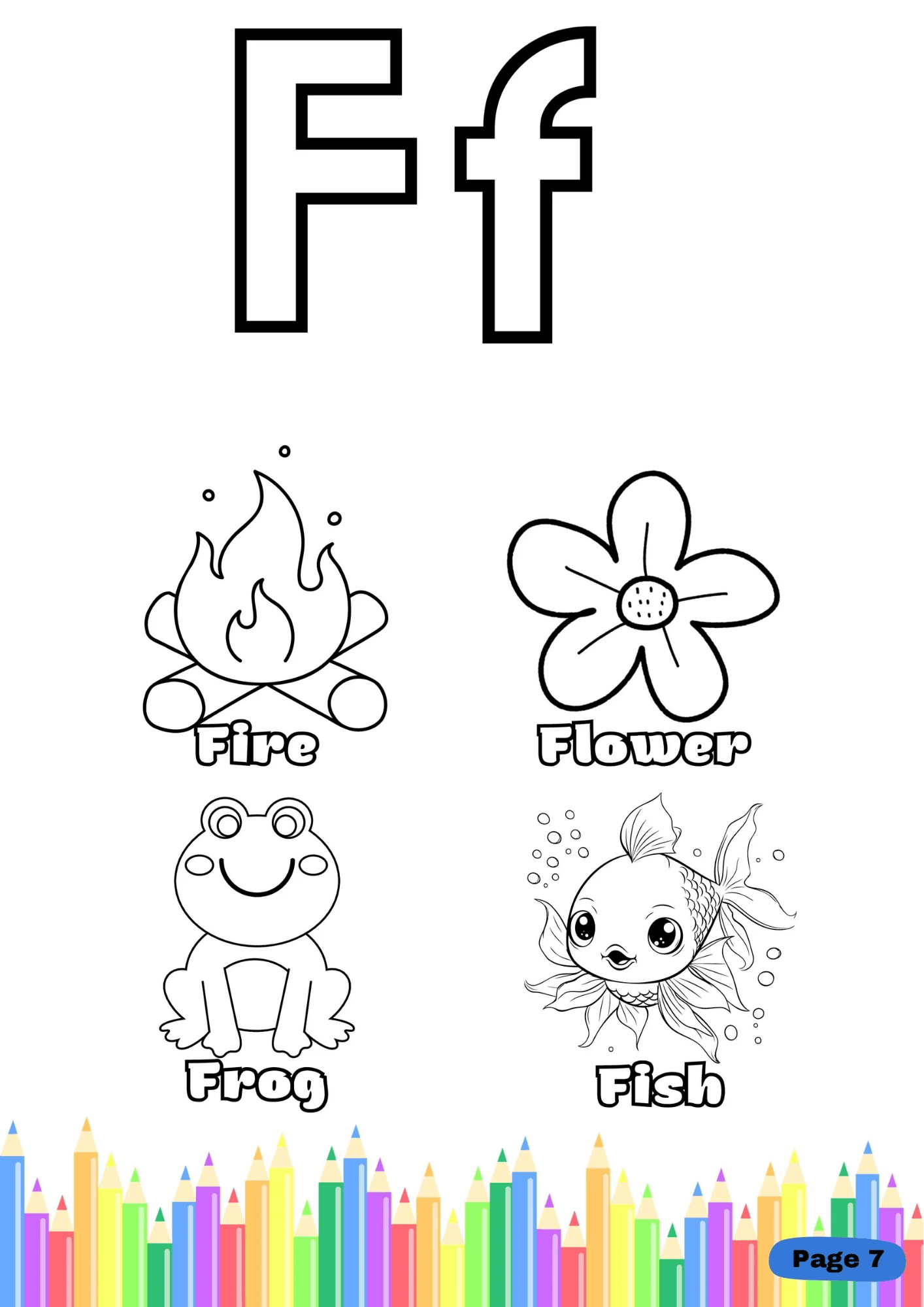 letter f coloring book