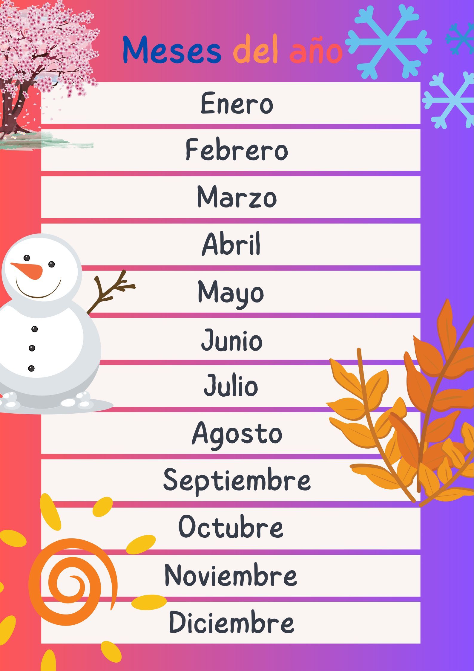 Meses Del Ano En Espanol 14 Best Los Meses Del Año En Español Images