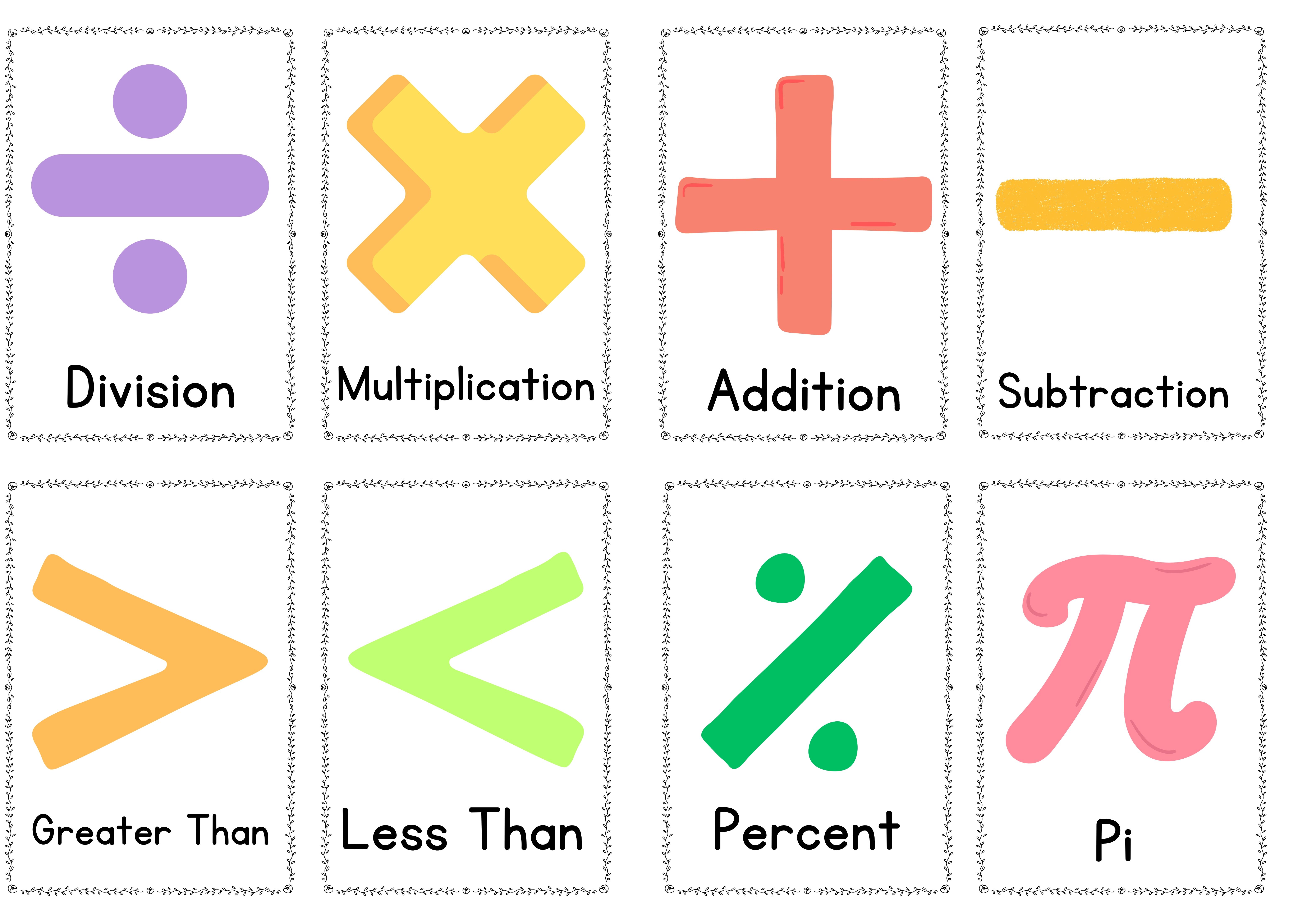 Math Symbols For Kids