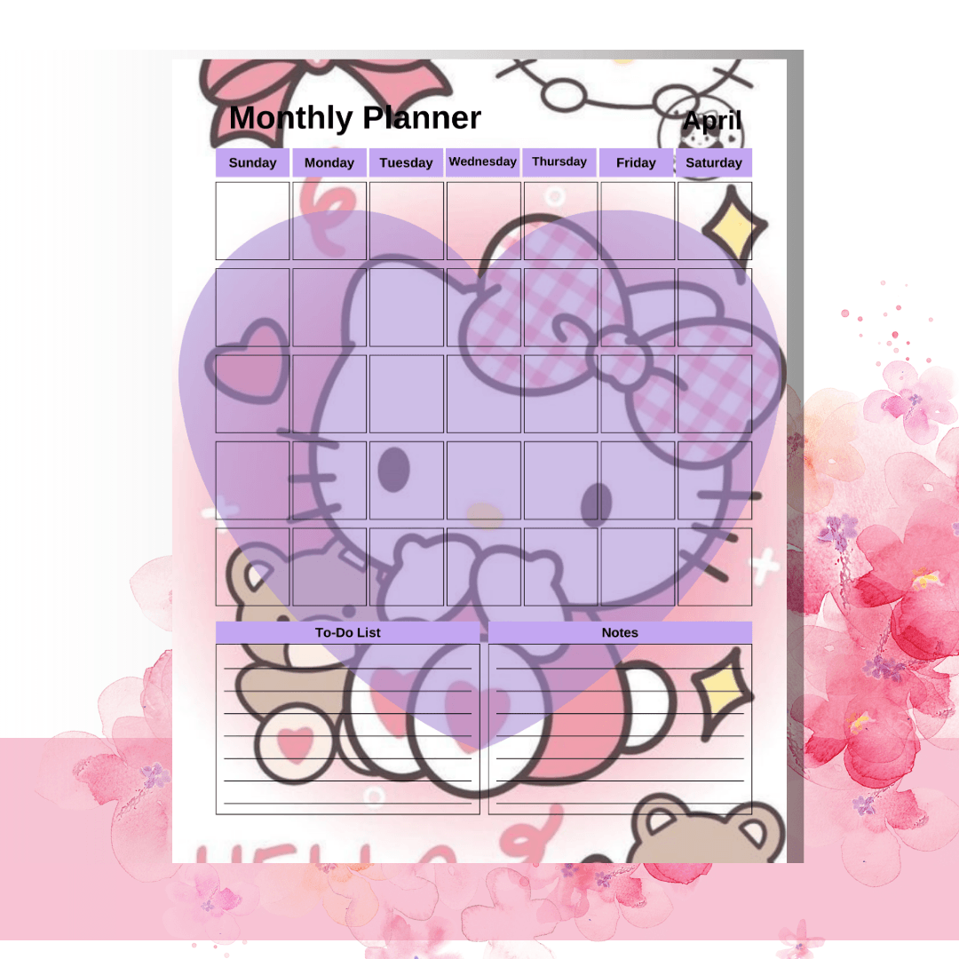 To Do List Printable Hello Kitty