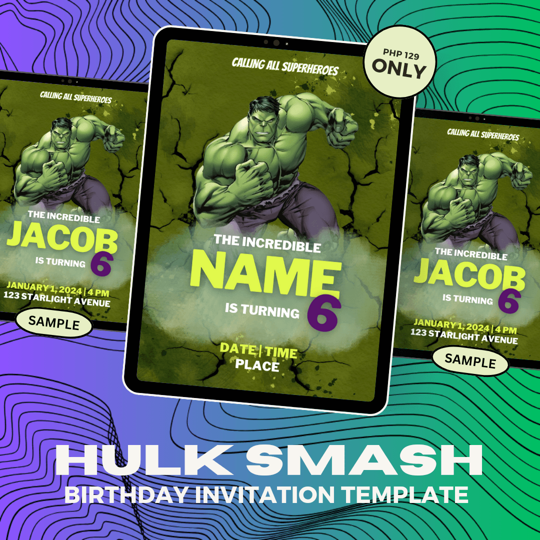 hulk invitation template