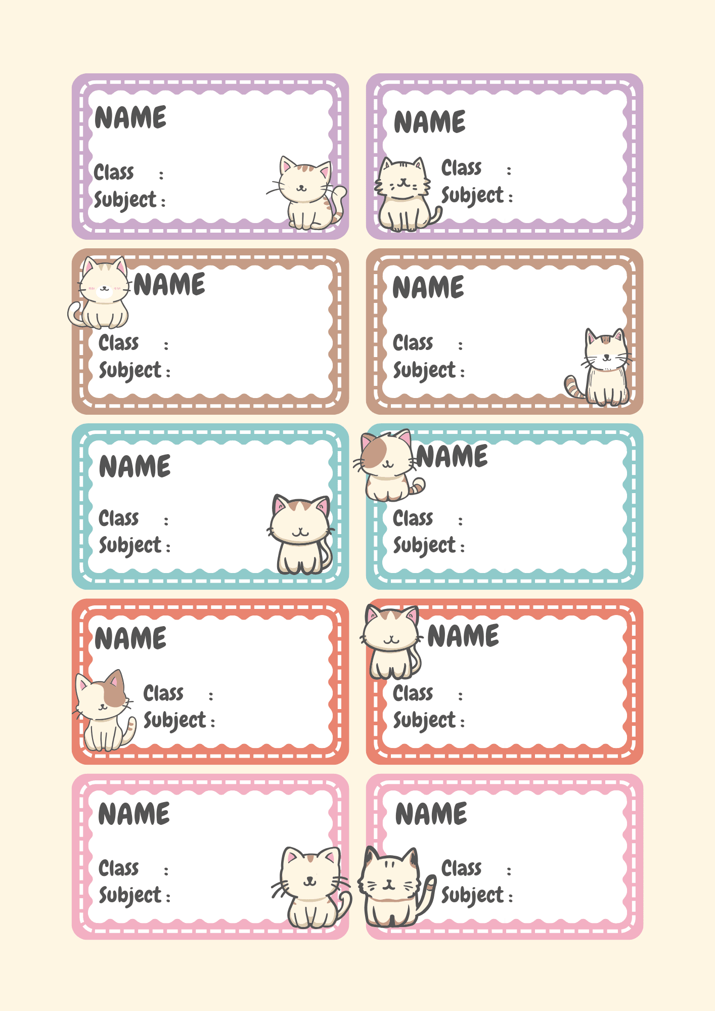 Name Tag Design For Notebook Coquette Notebook Name Tags Bundle By