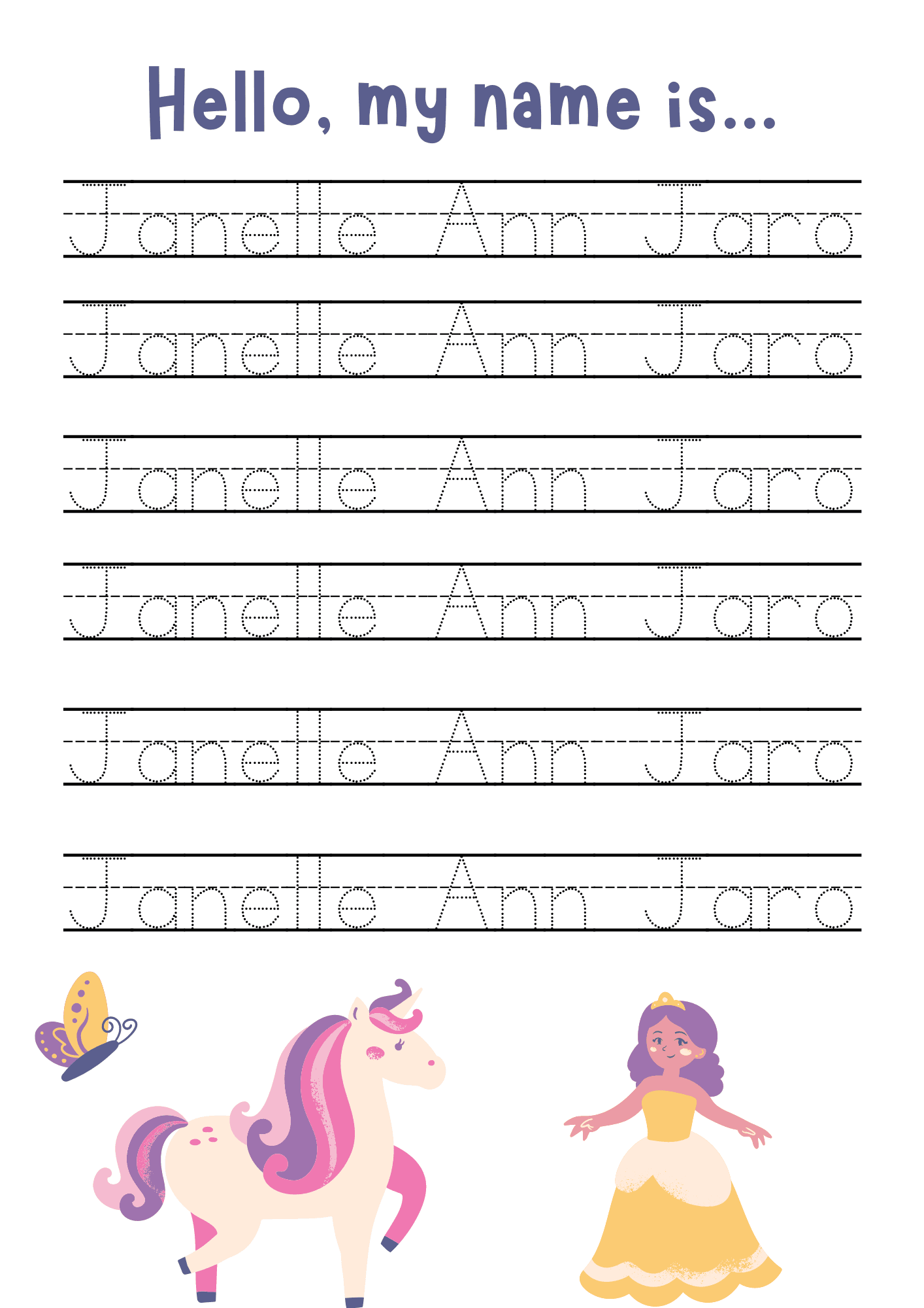 Custom Name Tracing Worksheets