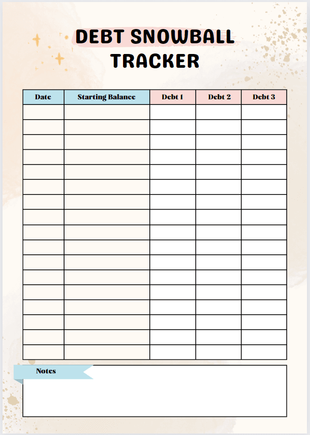 Debt Spreadsheet Template Free