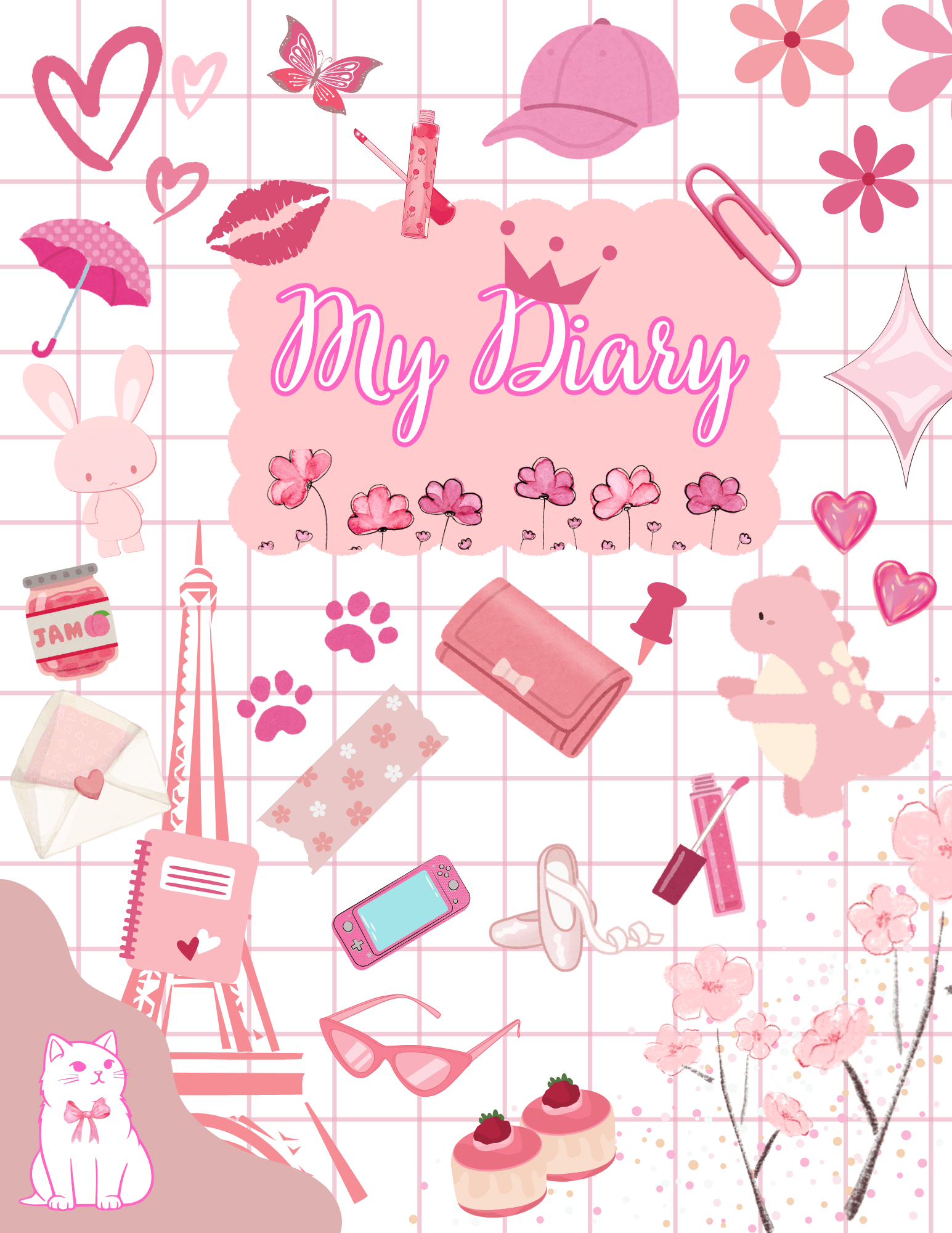 Girly Diary Cover