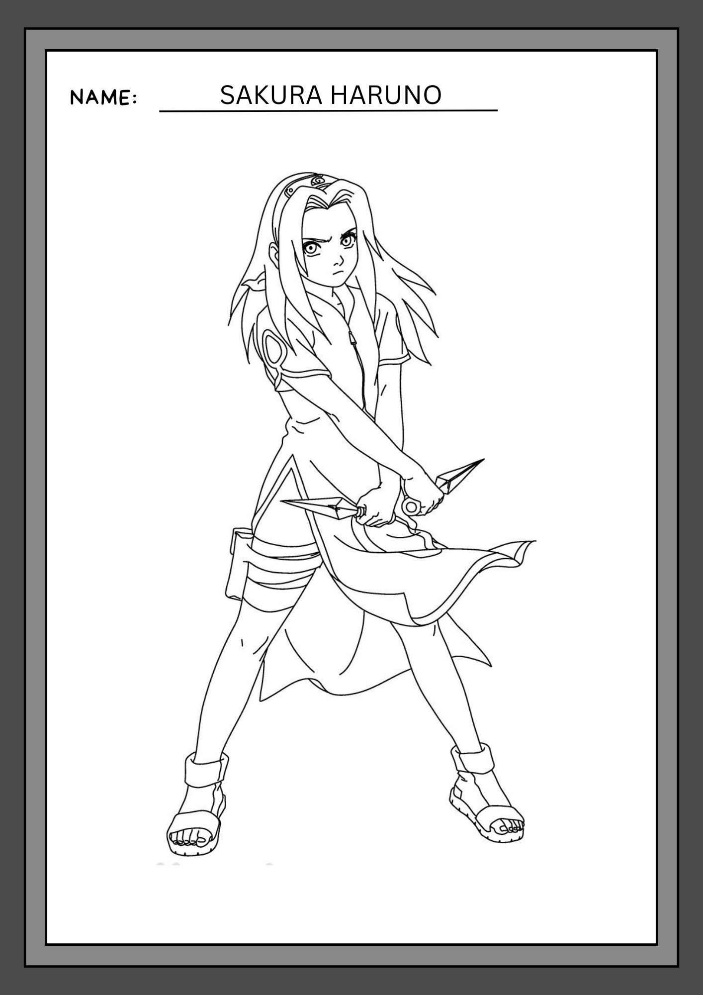 coloring pages of naruto characters