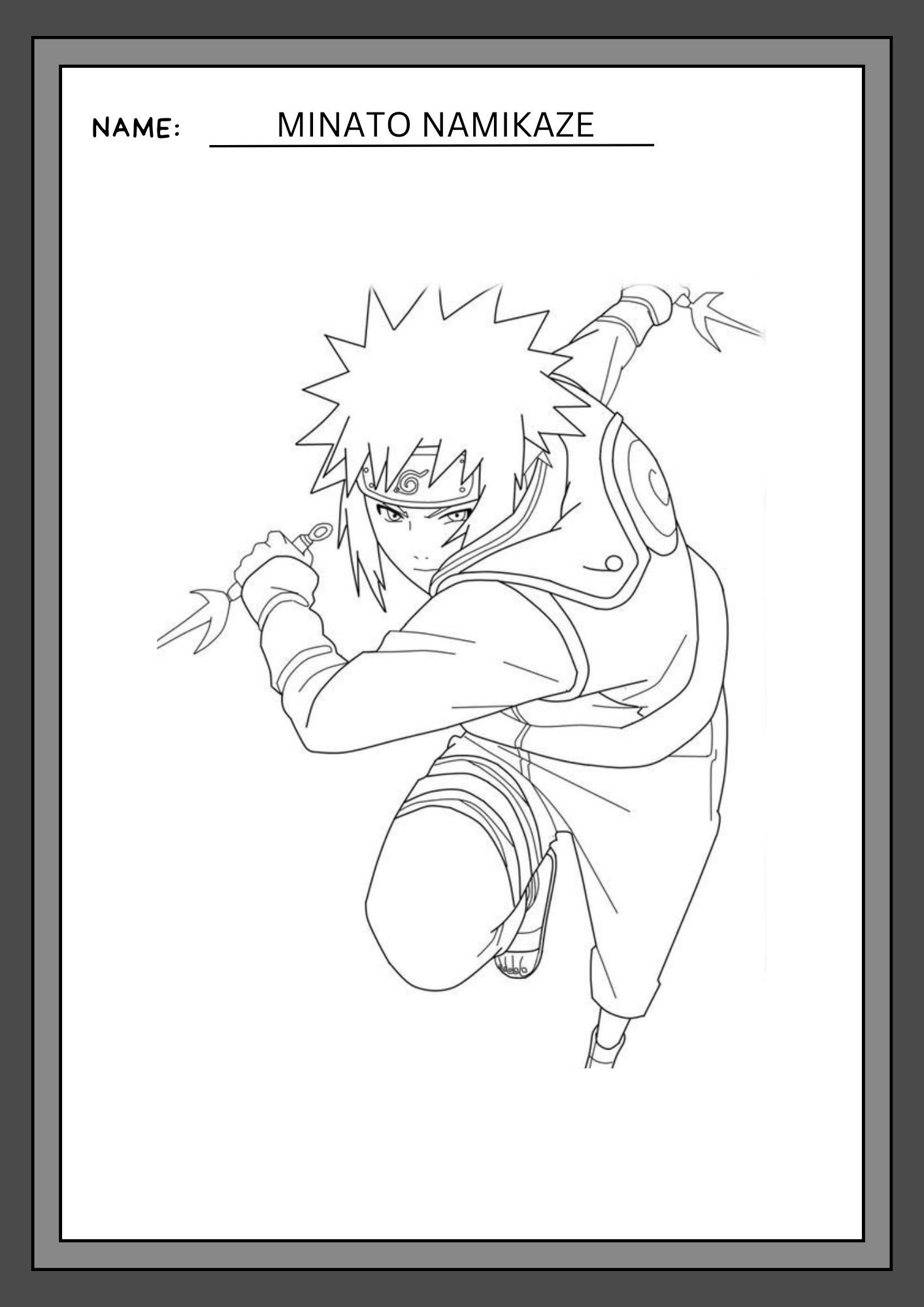 minato coloring pages