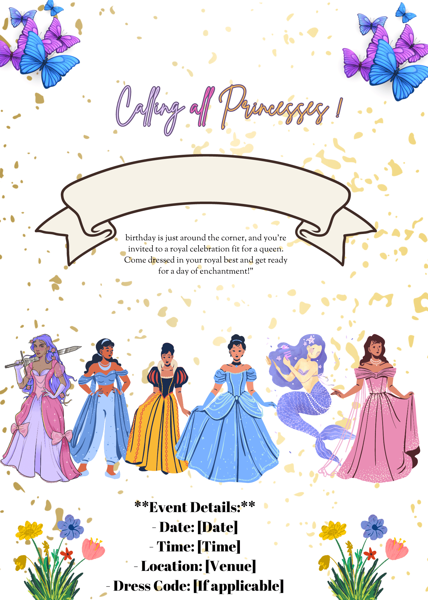 Disneyland Princess Invitations