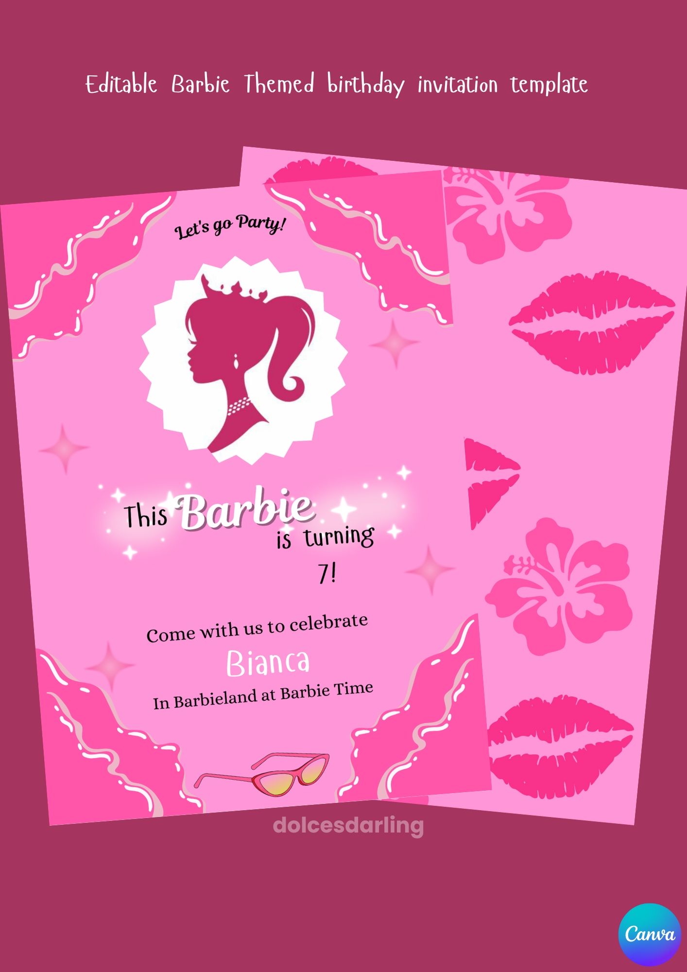 Barbie Birthday Party Invitations Template Barbie Birthday Invitations