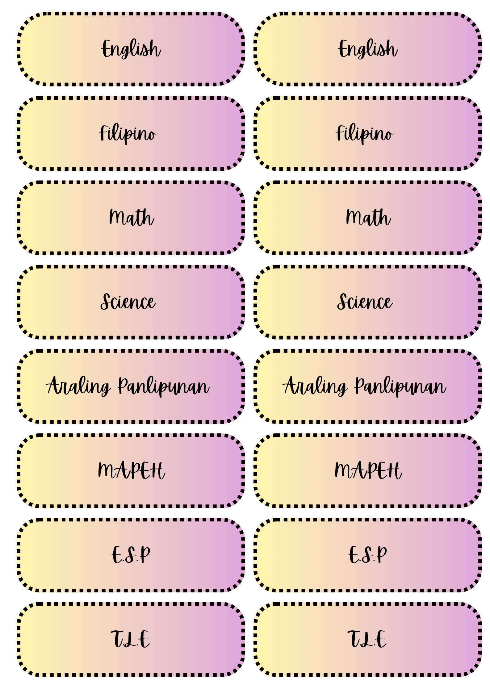 Elementary Subjects In The Philippines