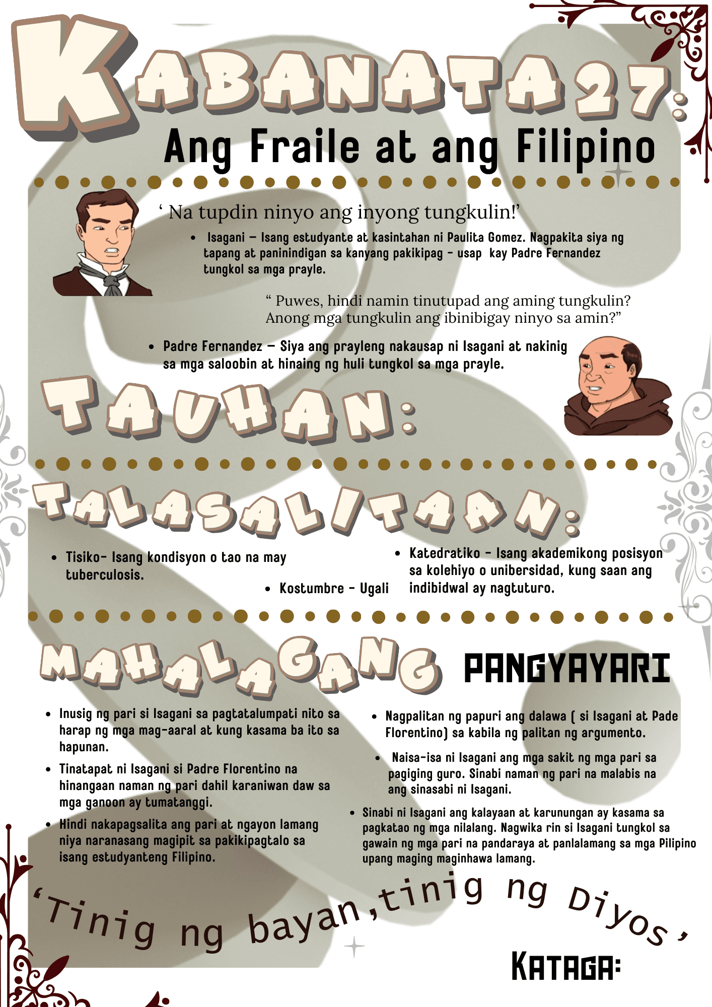 Mga Tauhan Sa El Filibusterismo Lahat Ng Kabanata