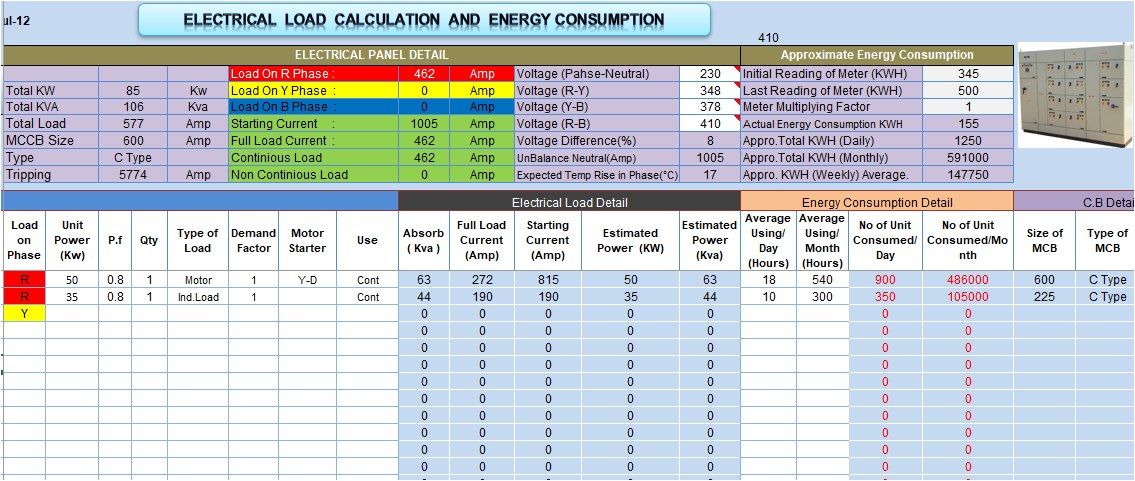 Electrical Load Calculation Worksheet Residential Electrical Load