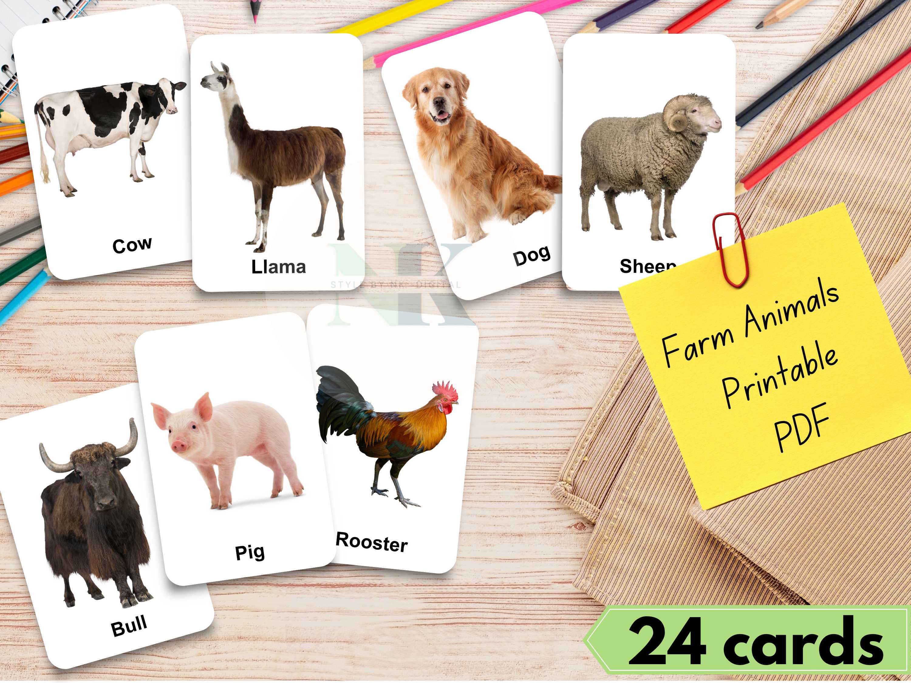 Farm Animal Picture Cards To Print Farm Animal Flash Cards (SB7730)