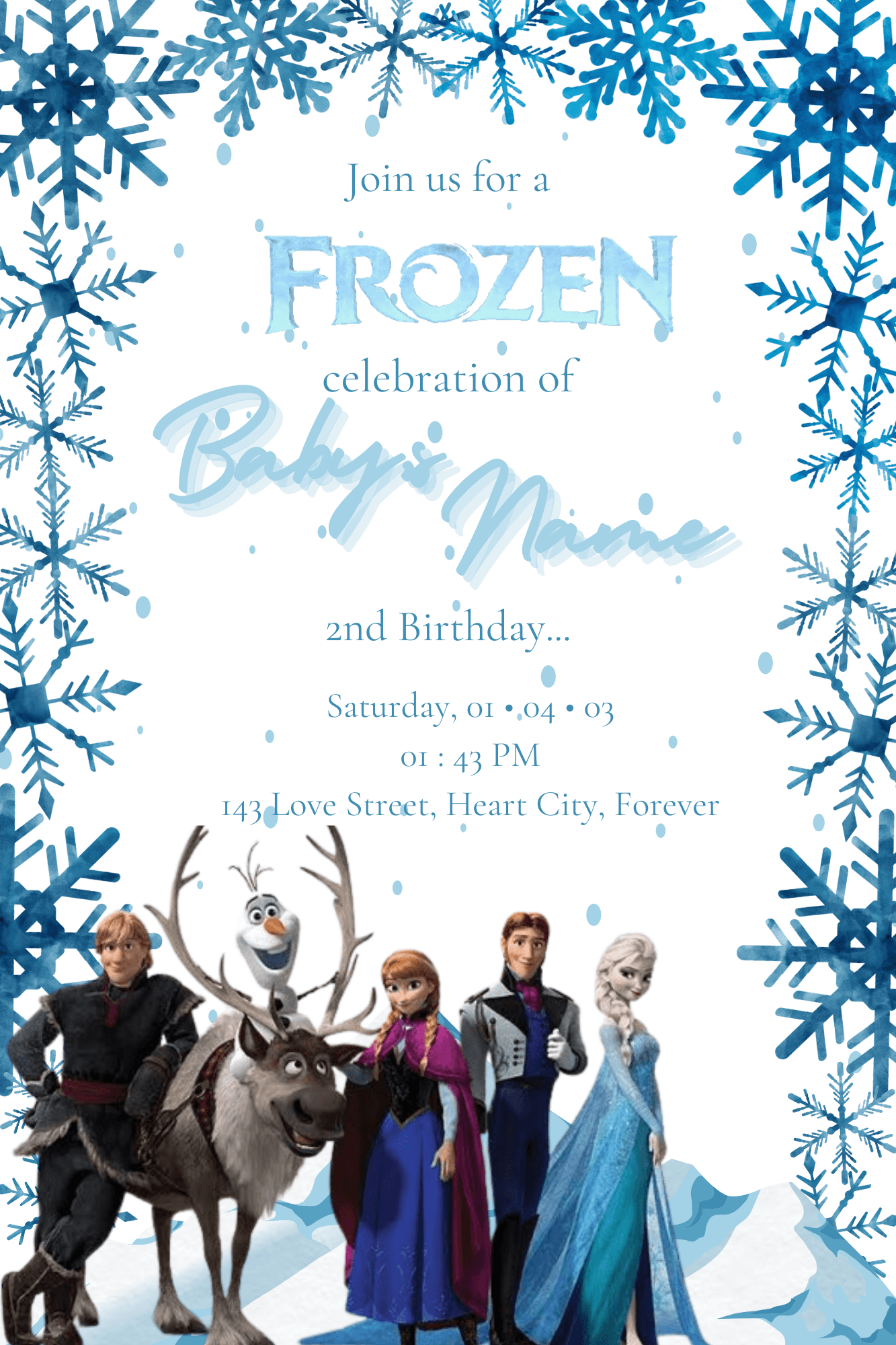 Frozen Blank Invitations Printable
