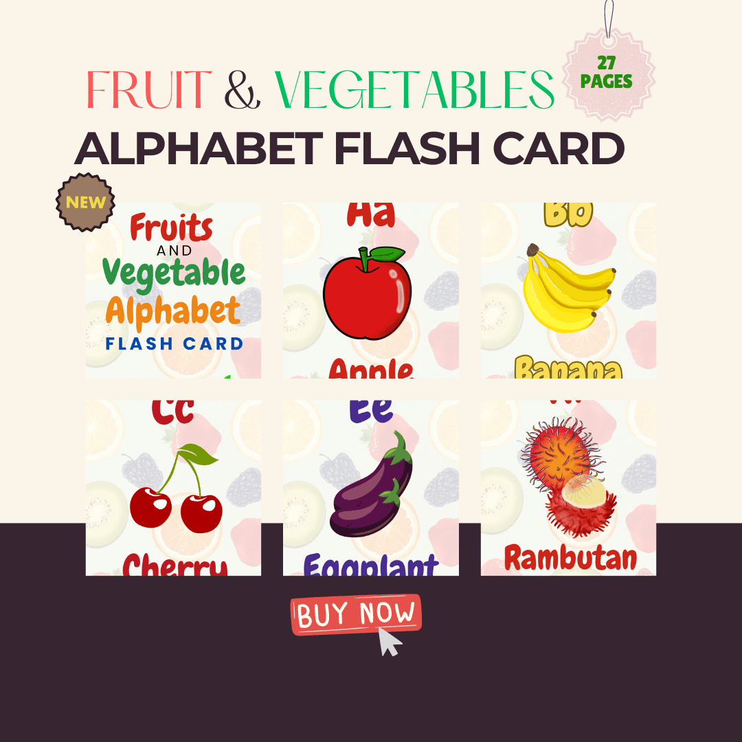 Free Alphabet Fruits And Vegetables Flashcards The Teaching Aunt