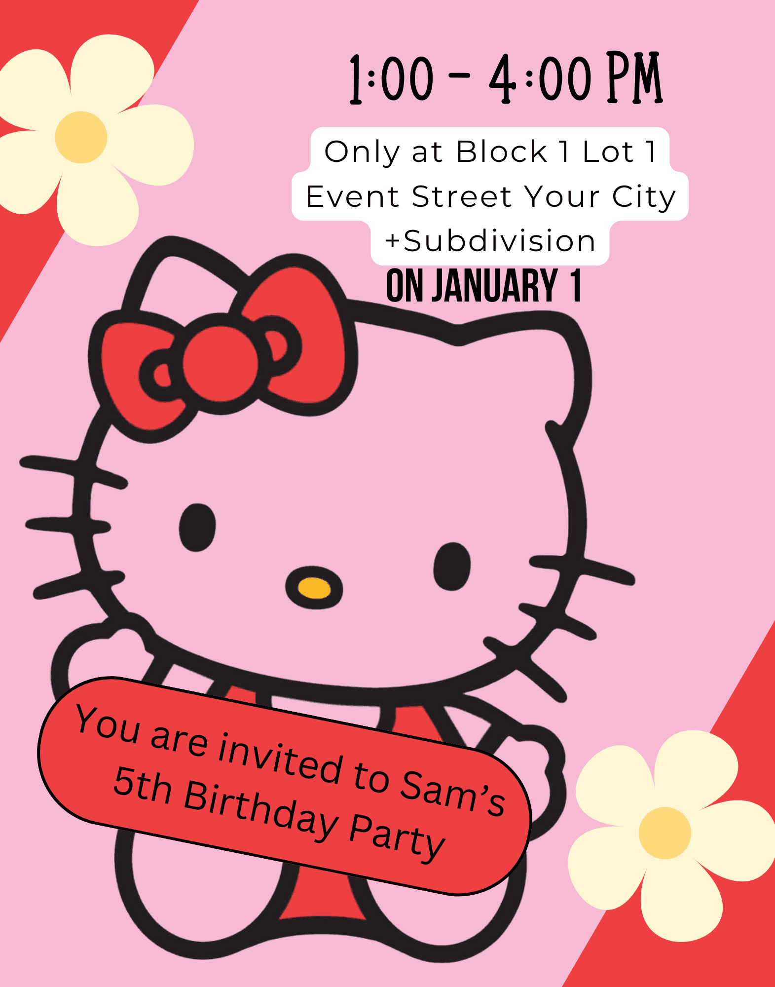 Hello Kitty Birthday Invitation Cards