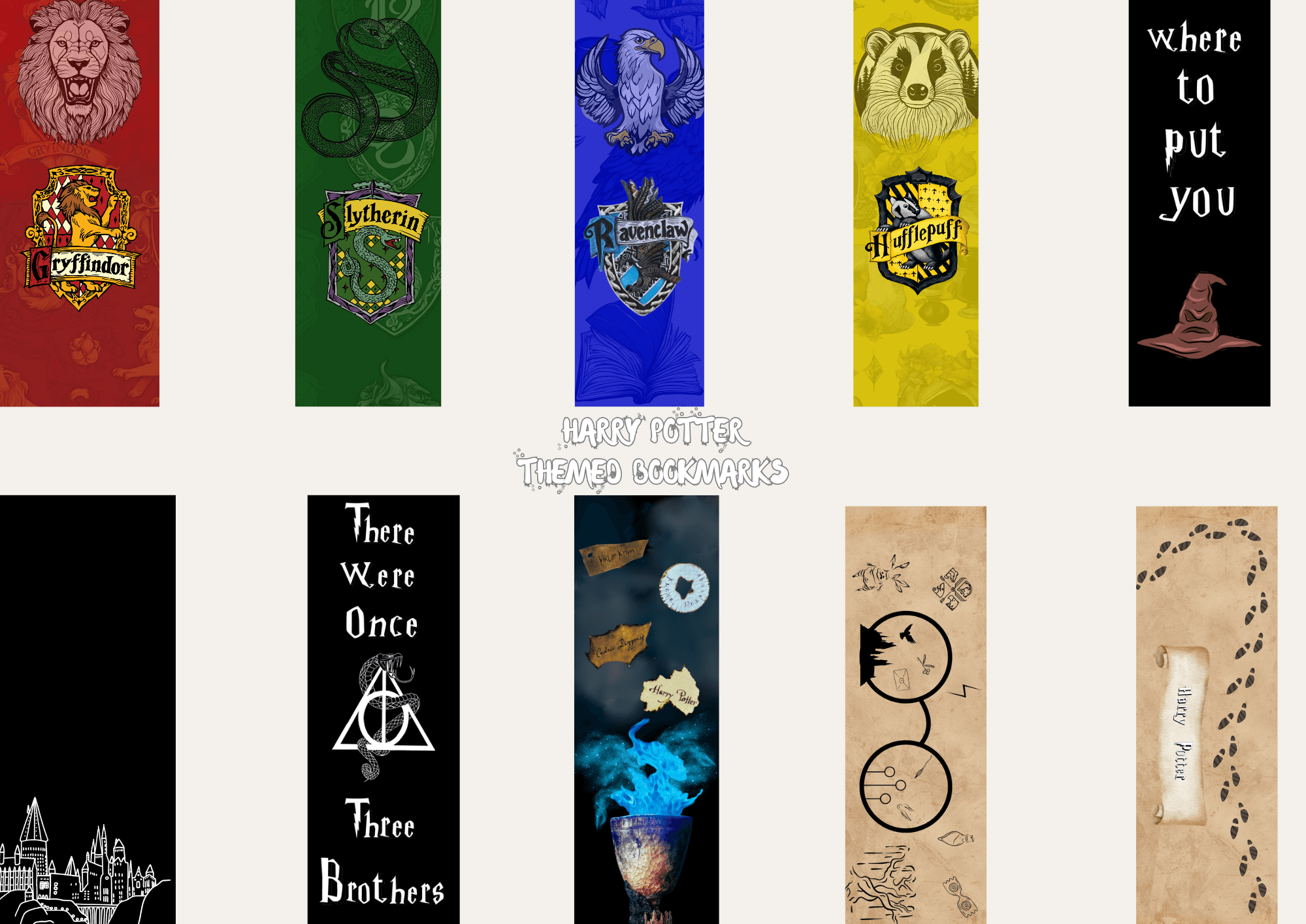 Printable Bookmarks Harry Potter Hogwarts House Virtues Printable
