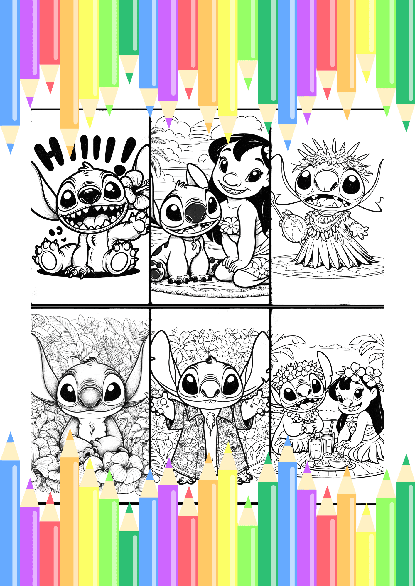 disney stitch easter coloring pages