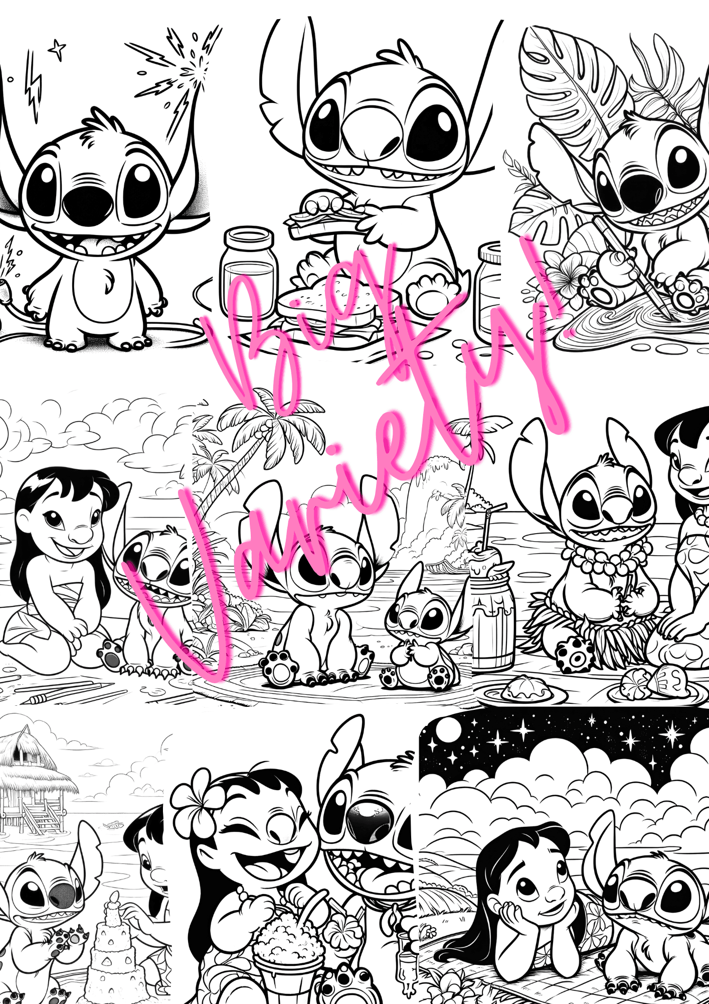 coloring pages stitch easter