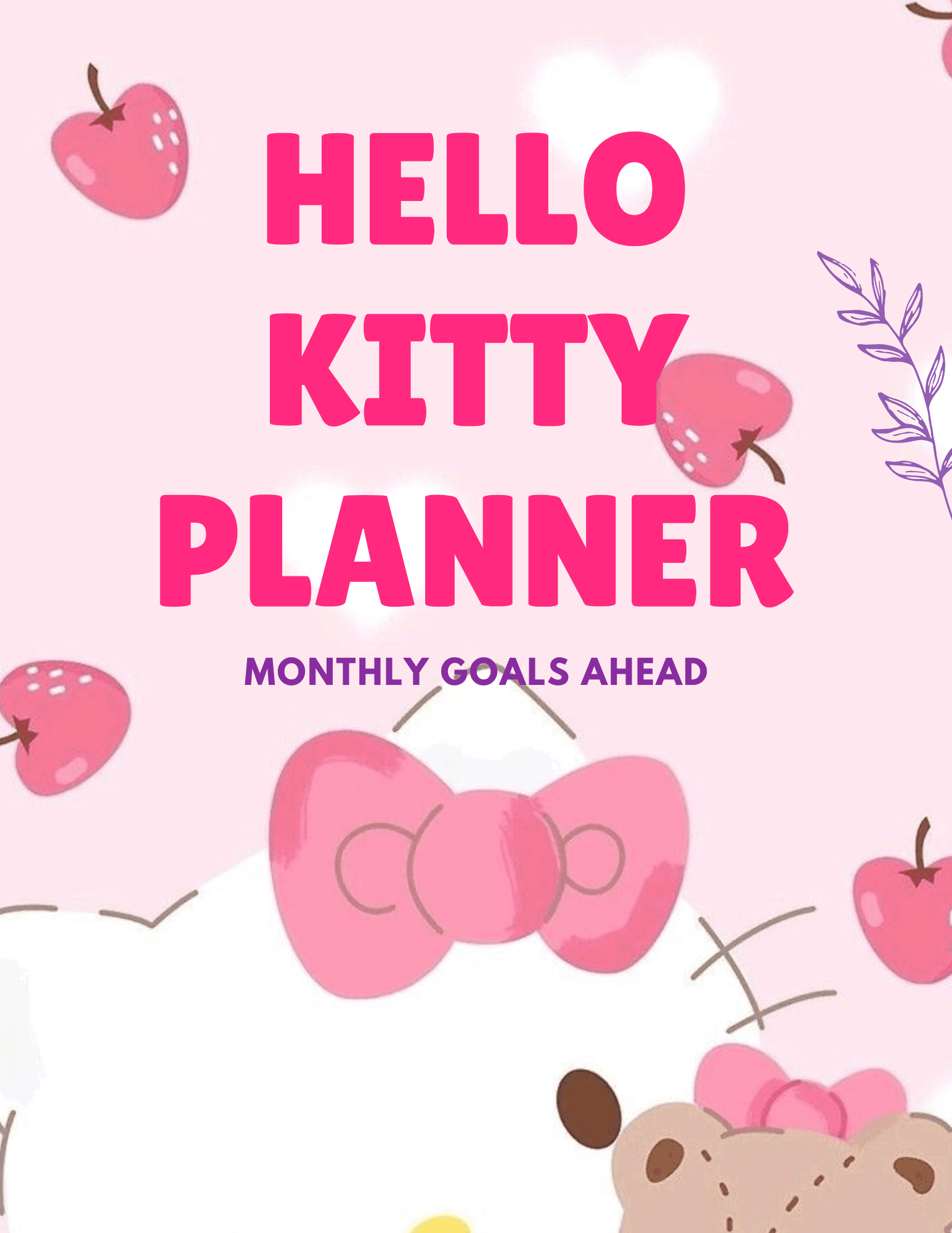 Hello Kitty Planner Template My Melody Weekly Schedule | Study Planner