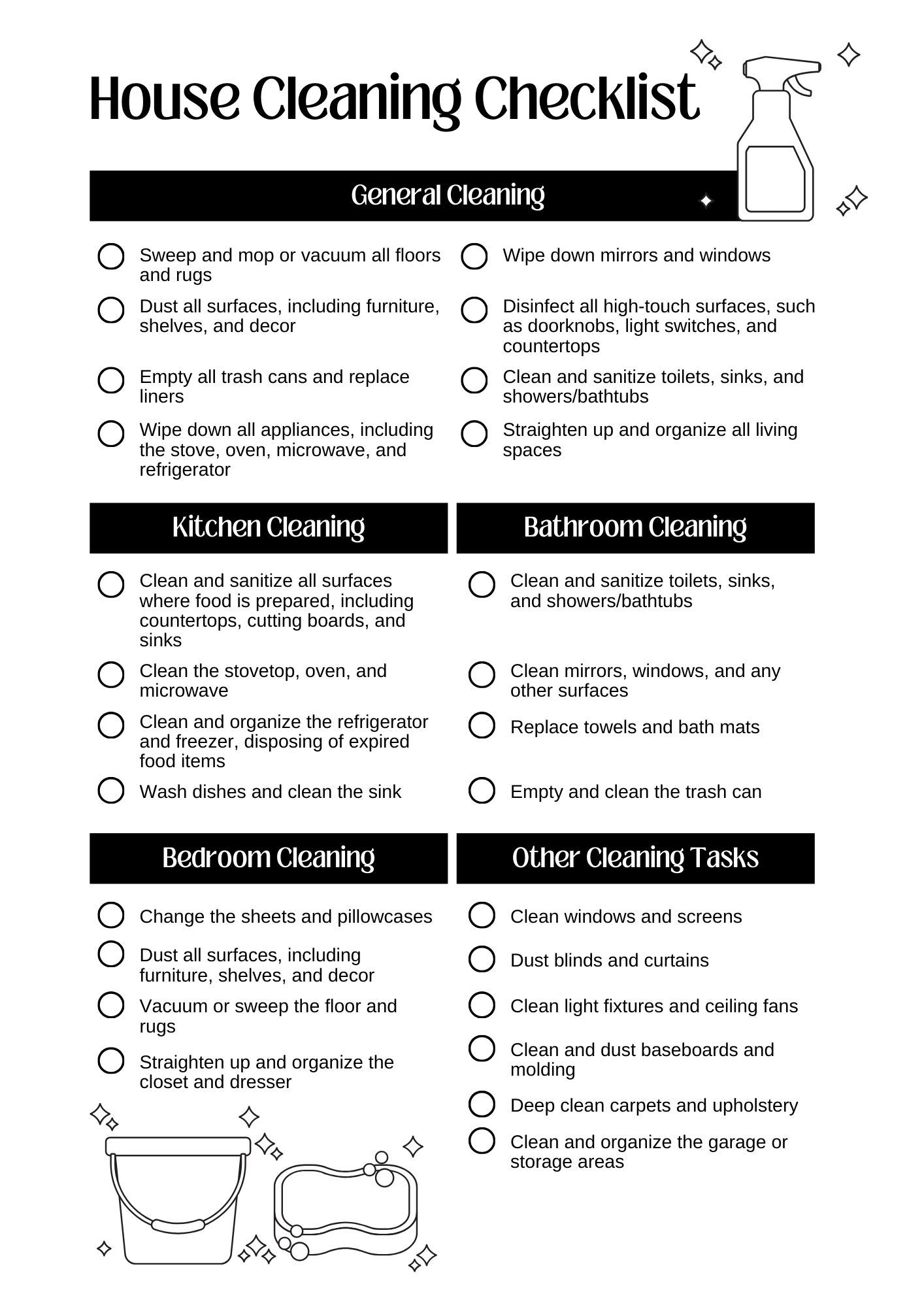 House Cleaning Checklist