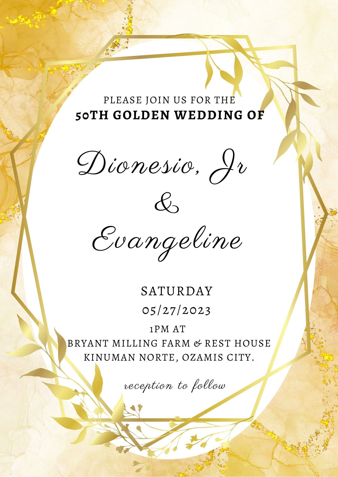 Golden Anniversary Invitations Samples Free 50th Wedding Anniversary