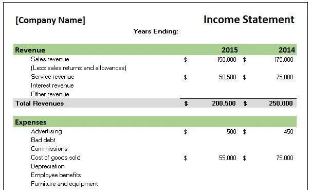 Income Statement Format Excel Monthly Income Statement Get Free