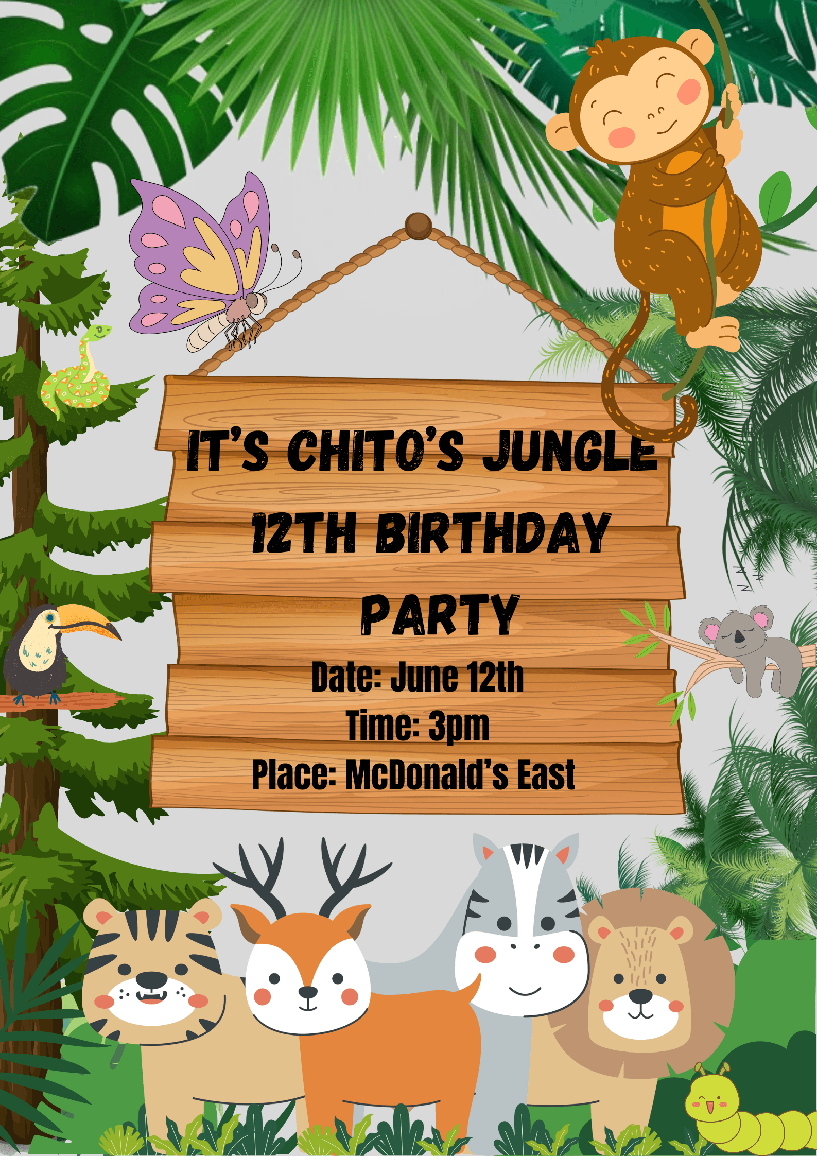 Jungle Party Invitation Template Jungle Party Invitations