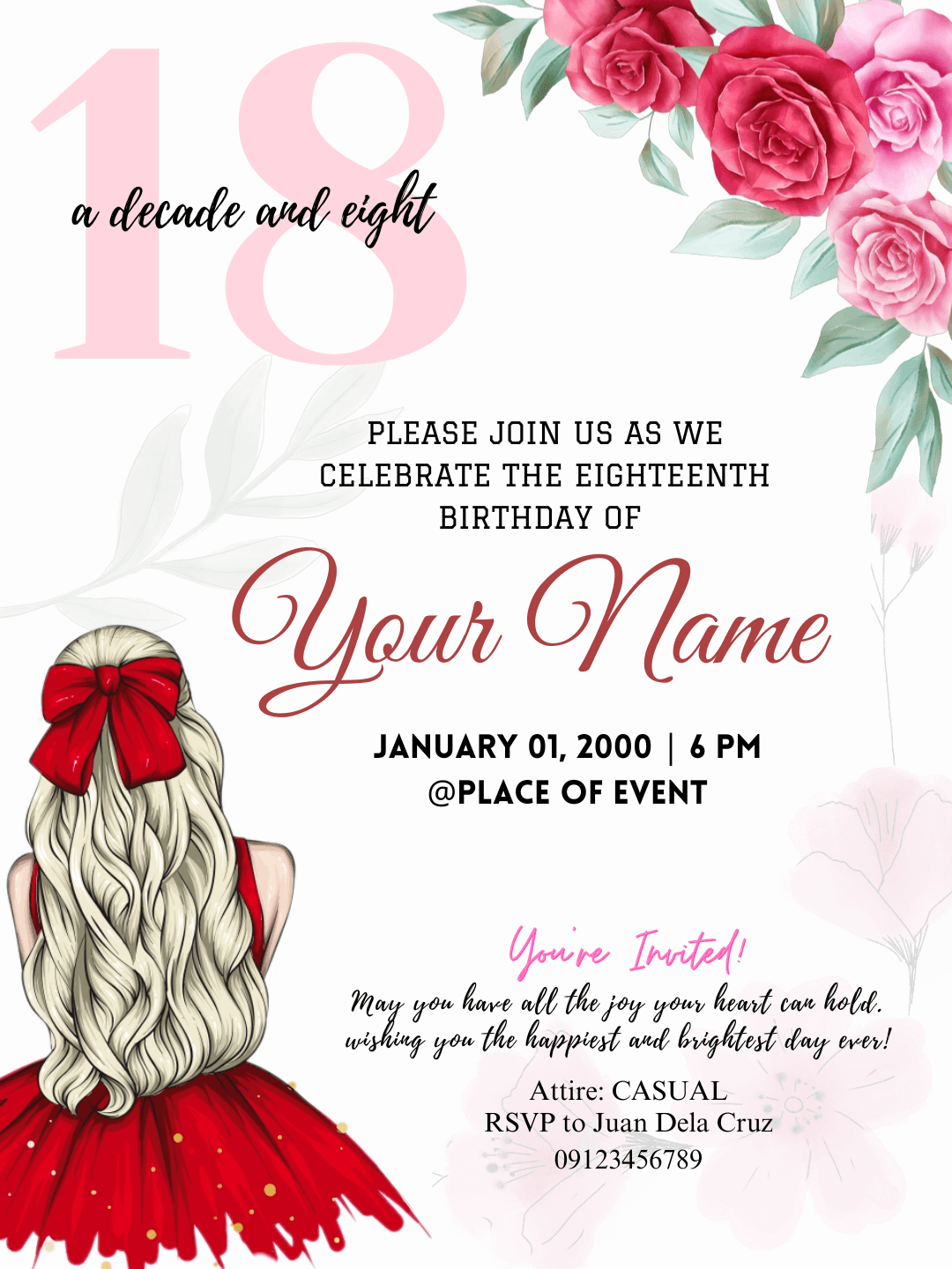 Debut Invitation Layout