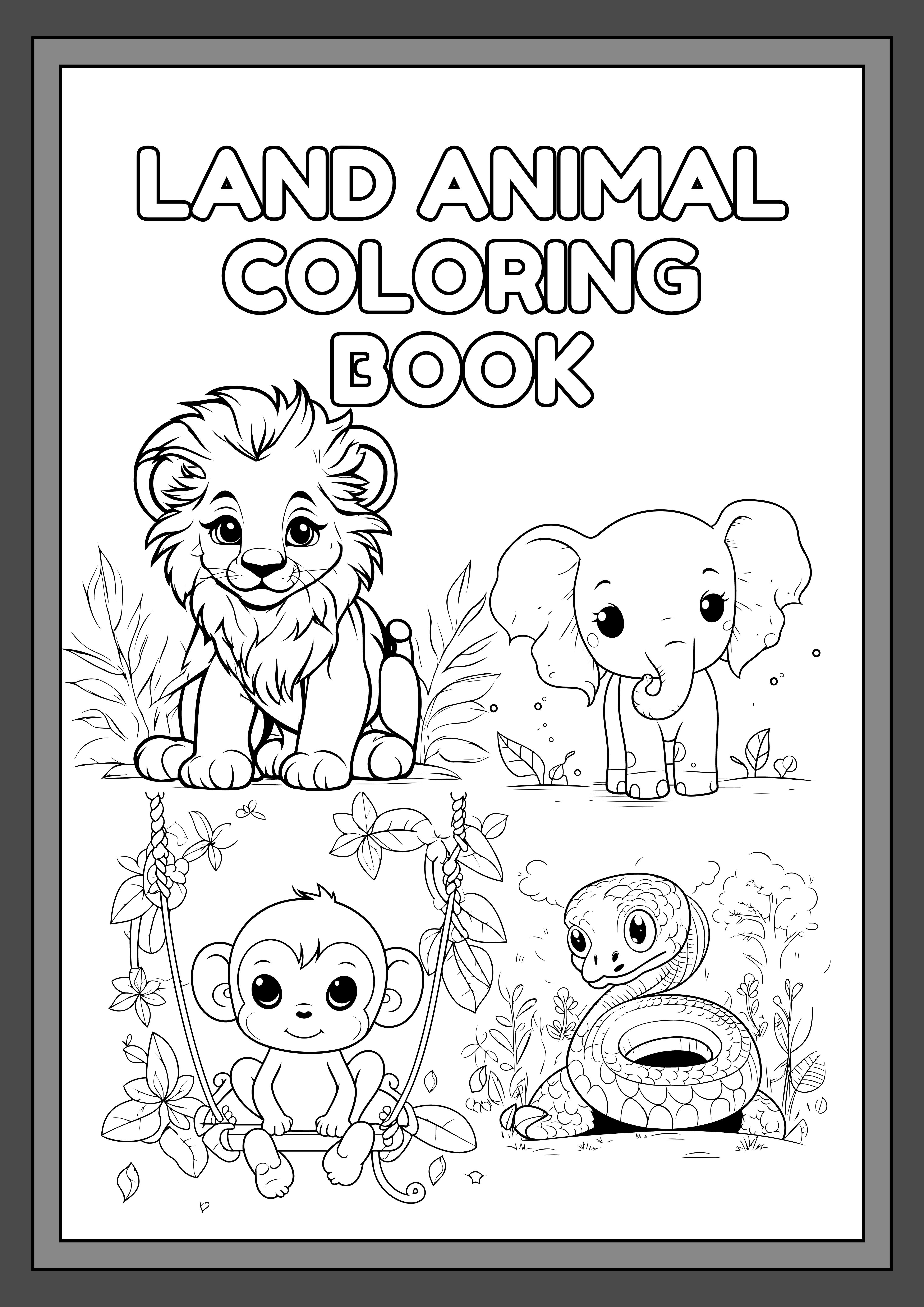 land animals coloring pages printable
