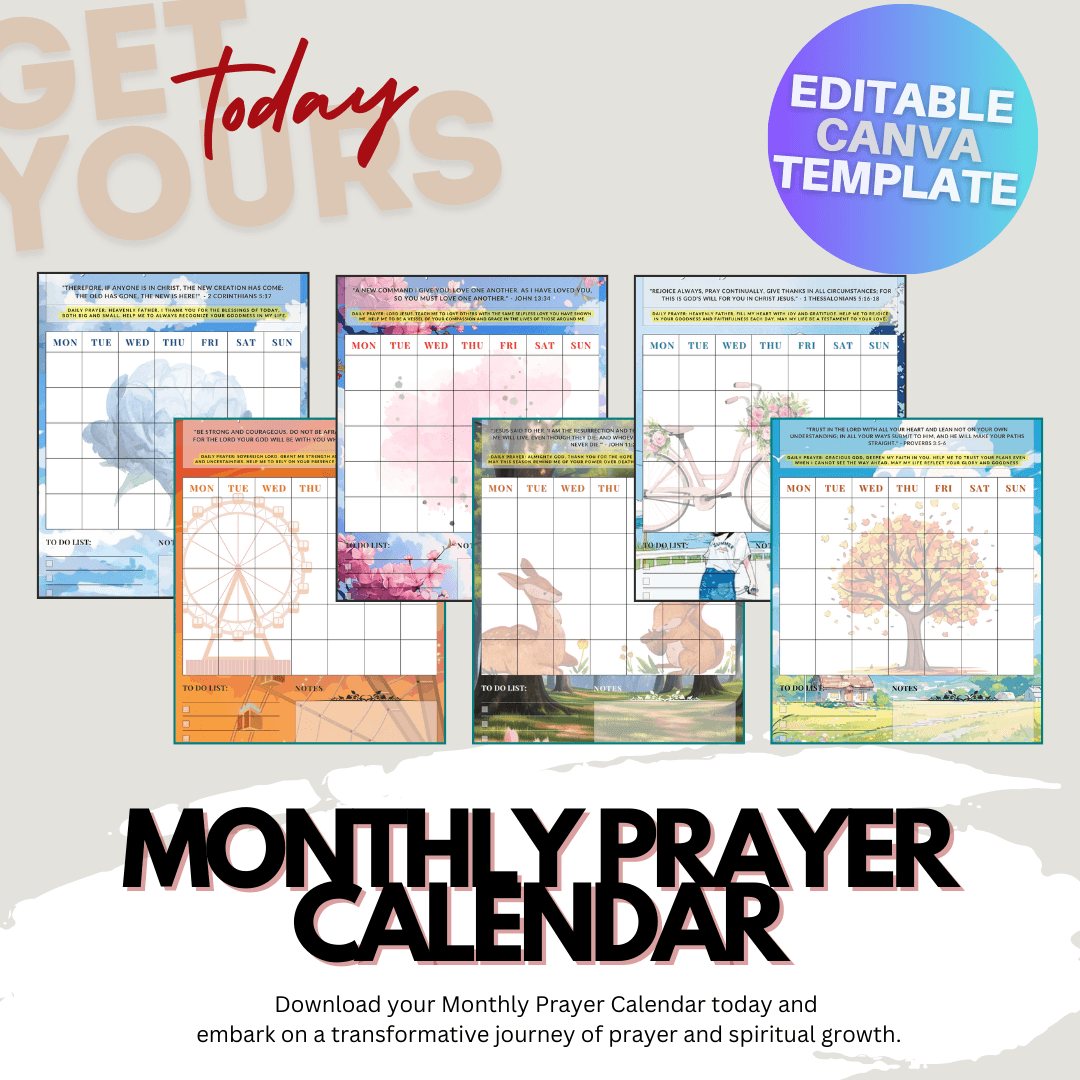 Prayer Calendar Template