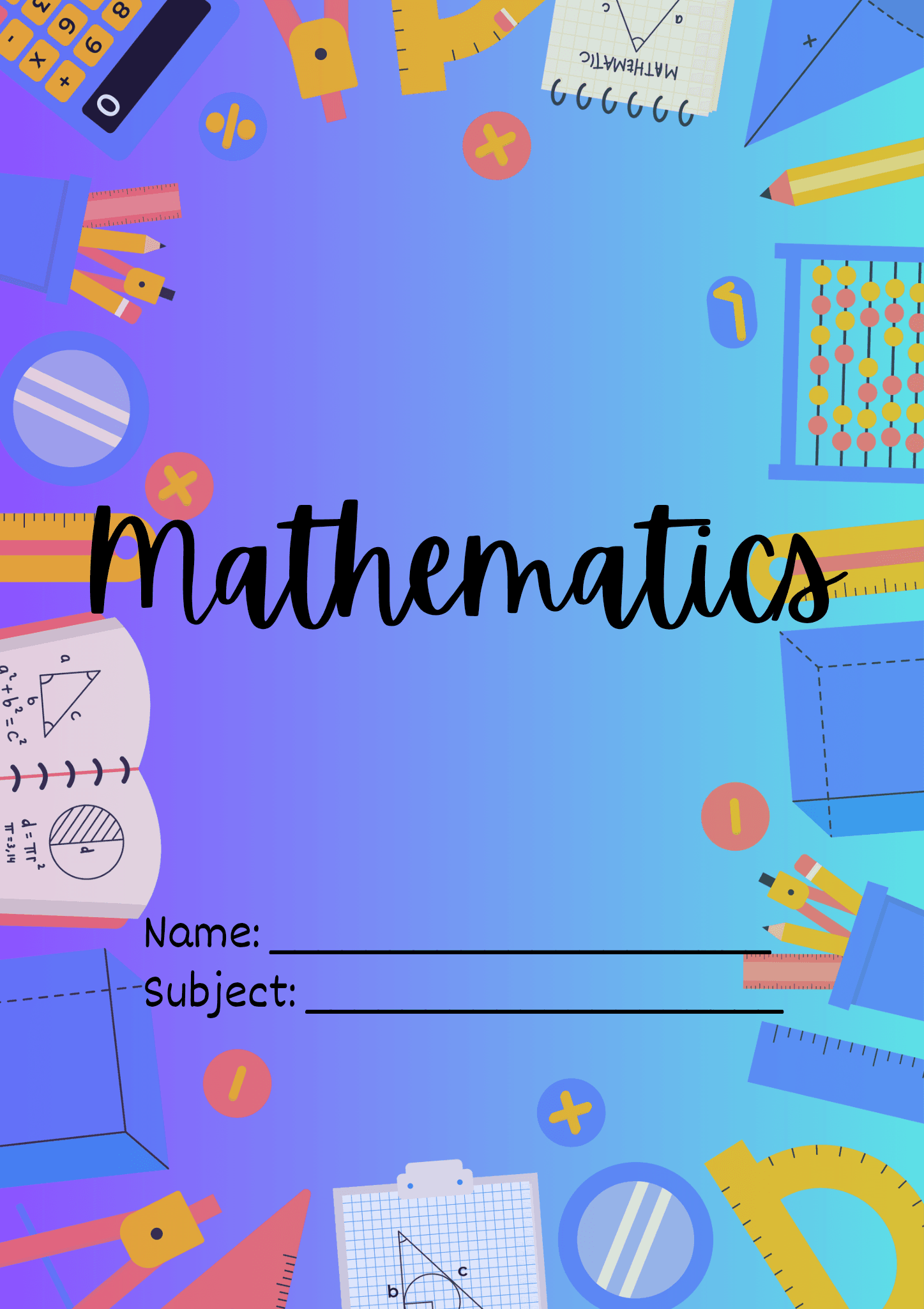 Math Cover Page Template