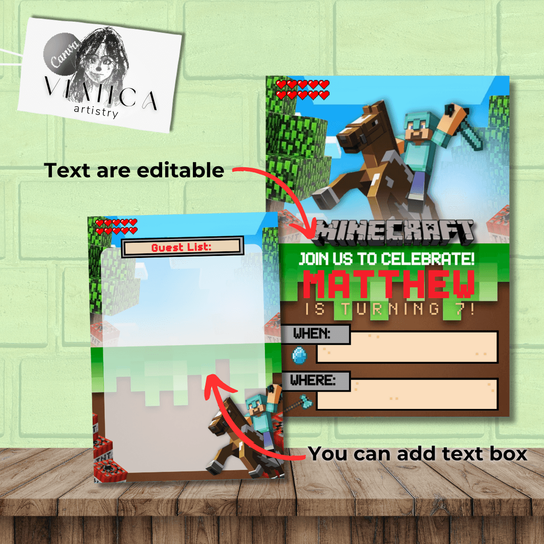 Minecraft Party Invitation Template