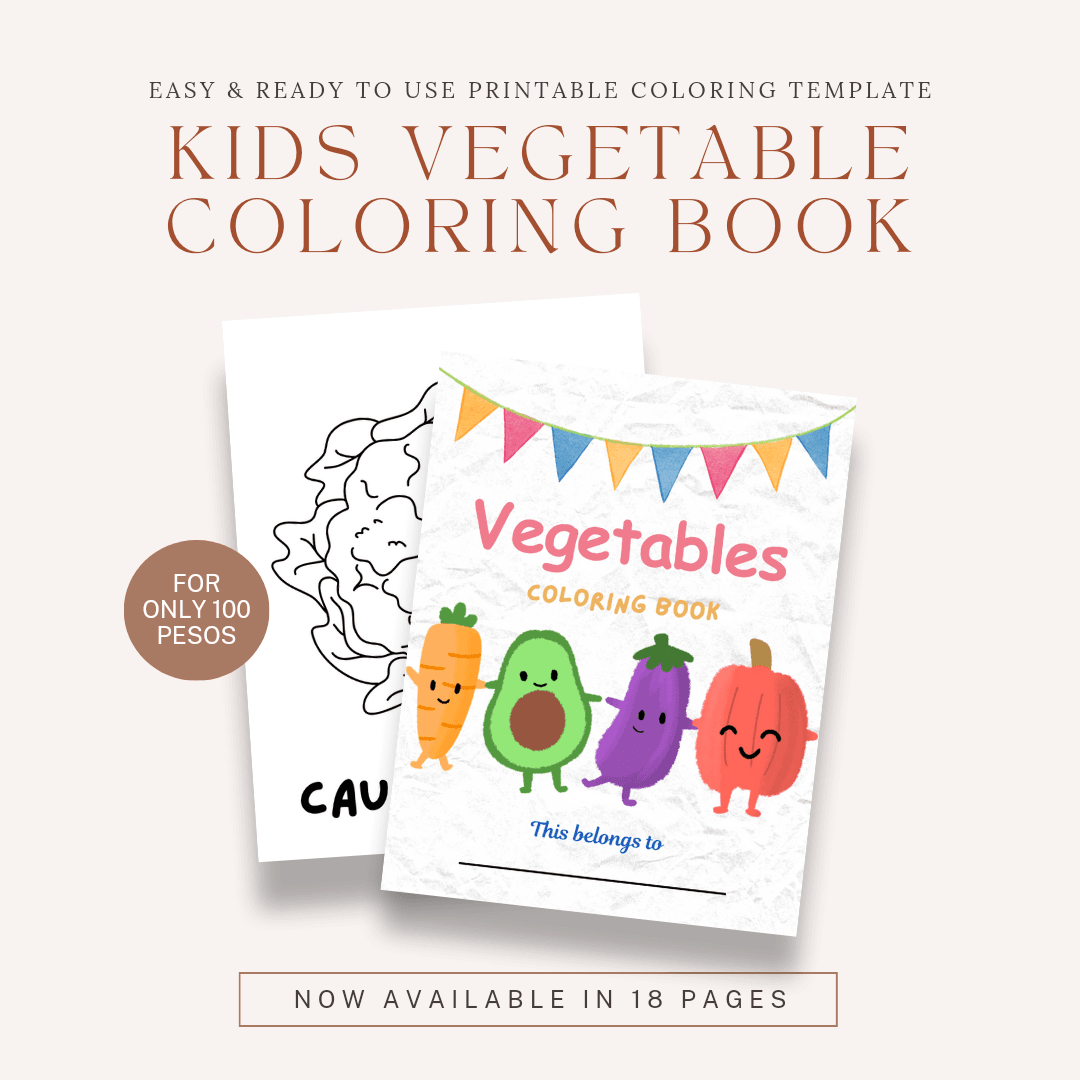 vegetable coloring book pages