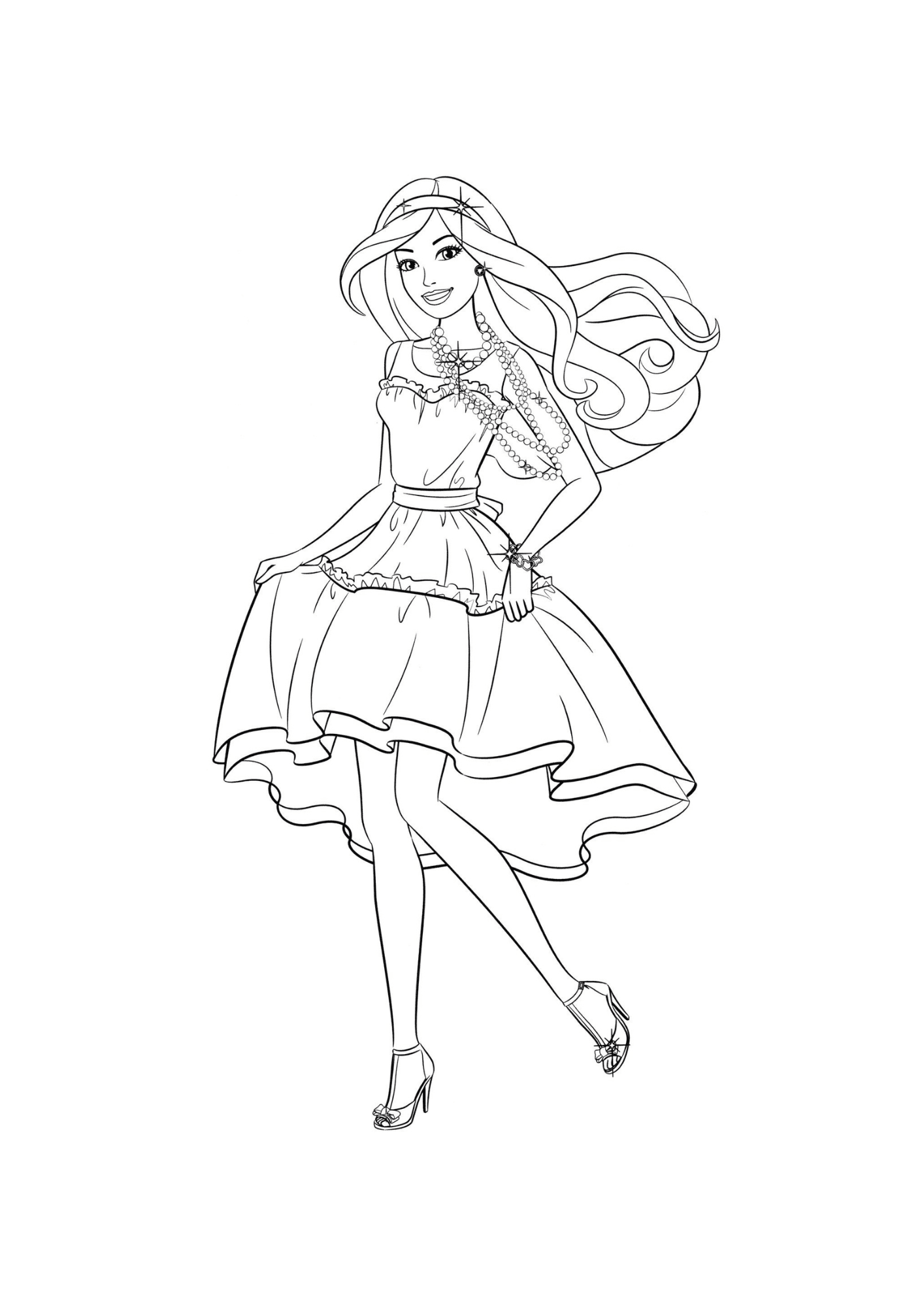 barbie full size coloring pages