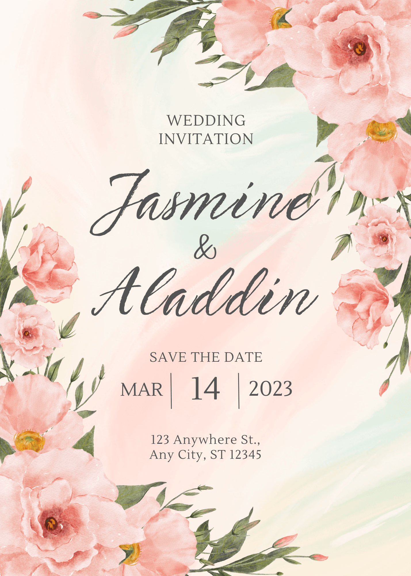 Peach wedding invitation | Honestweddingadvice.com