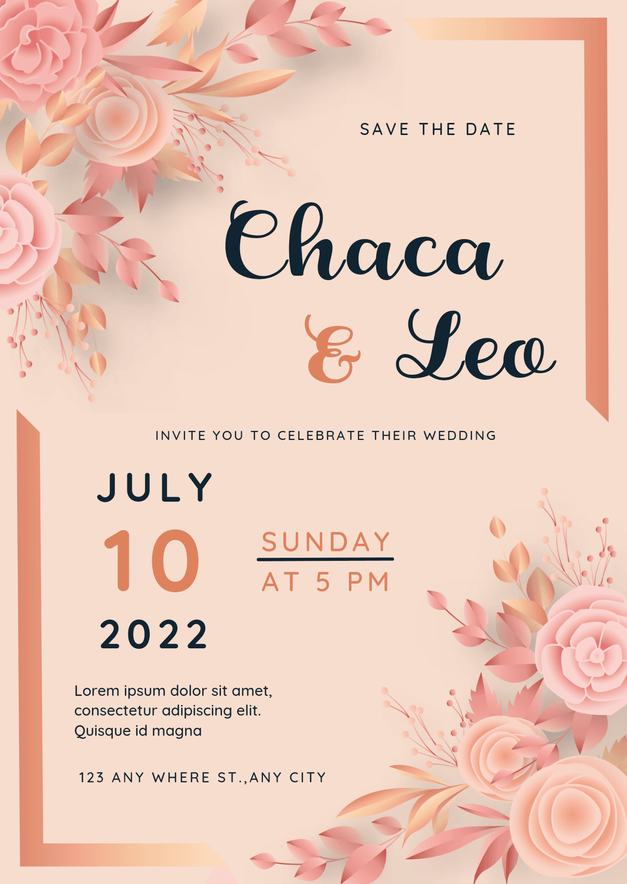 Wedding invitation layout store