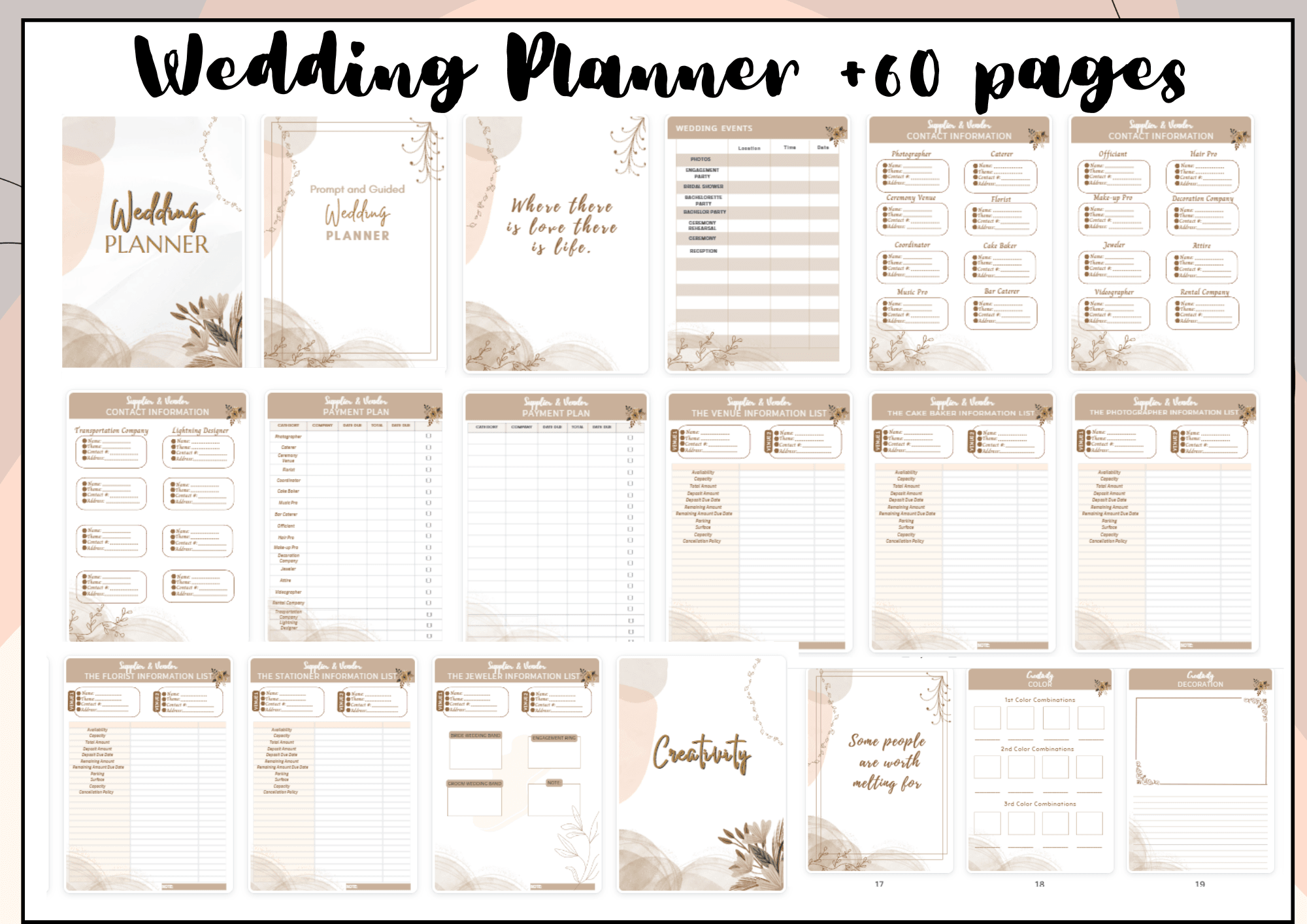Free Printable Wedding Planner Worksheets
