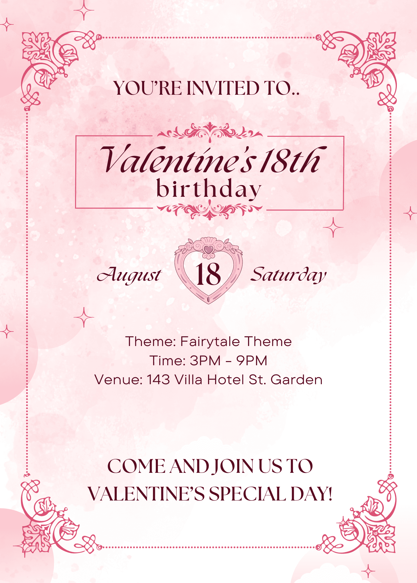 18th Birthday Invitation Cards Eighteen Invitation Card 18th Birthday