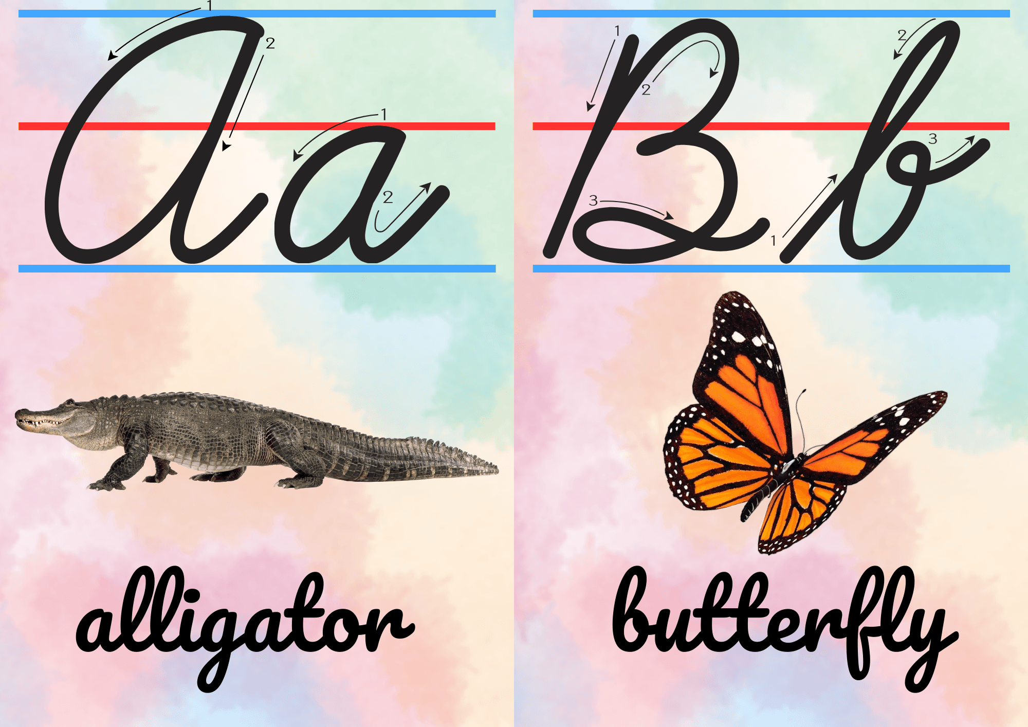 Free Print And Cursive Alphabet Flashcards And Posters
