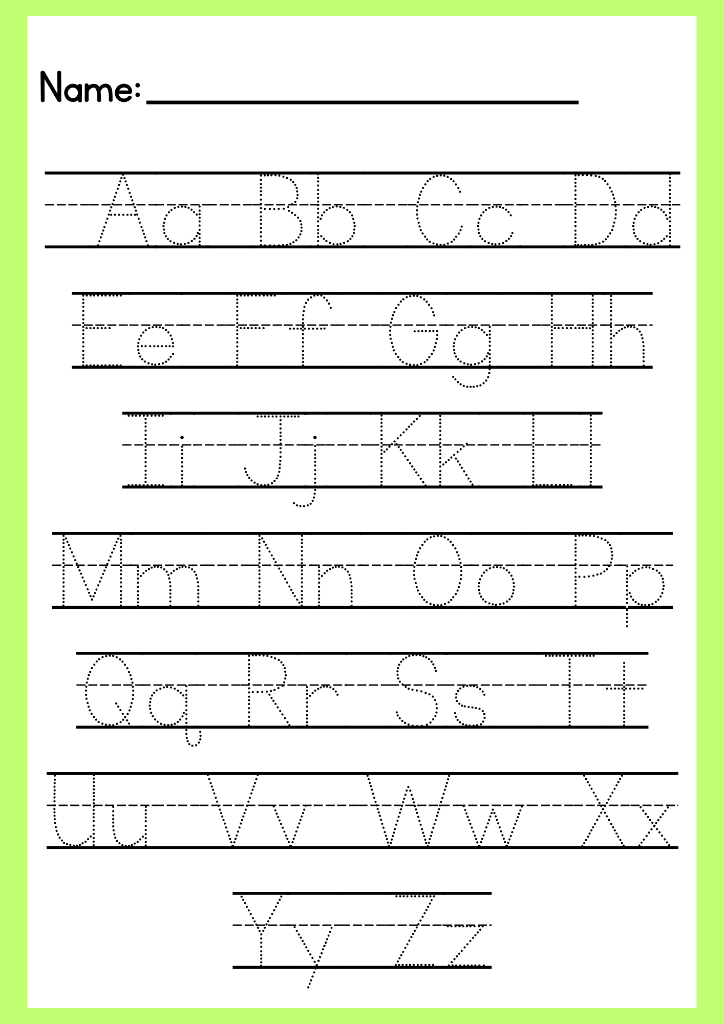 Tracing Paper For Kids
