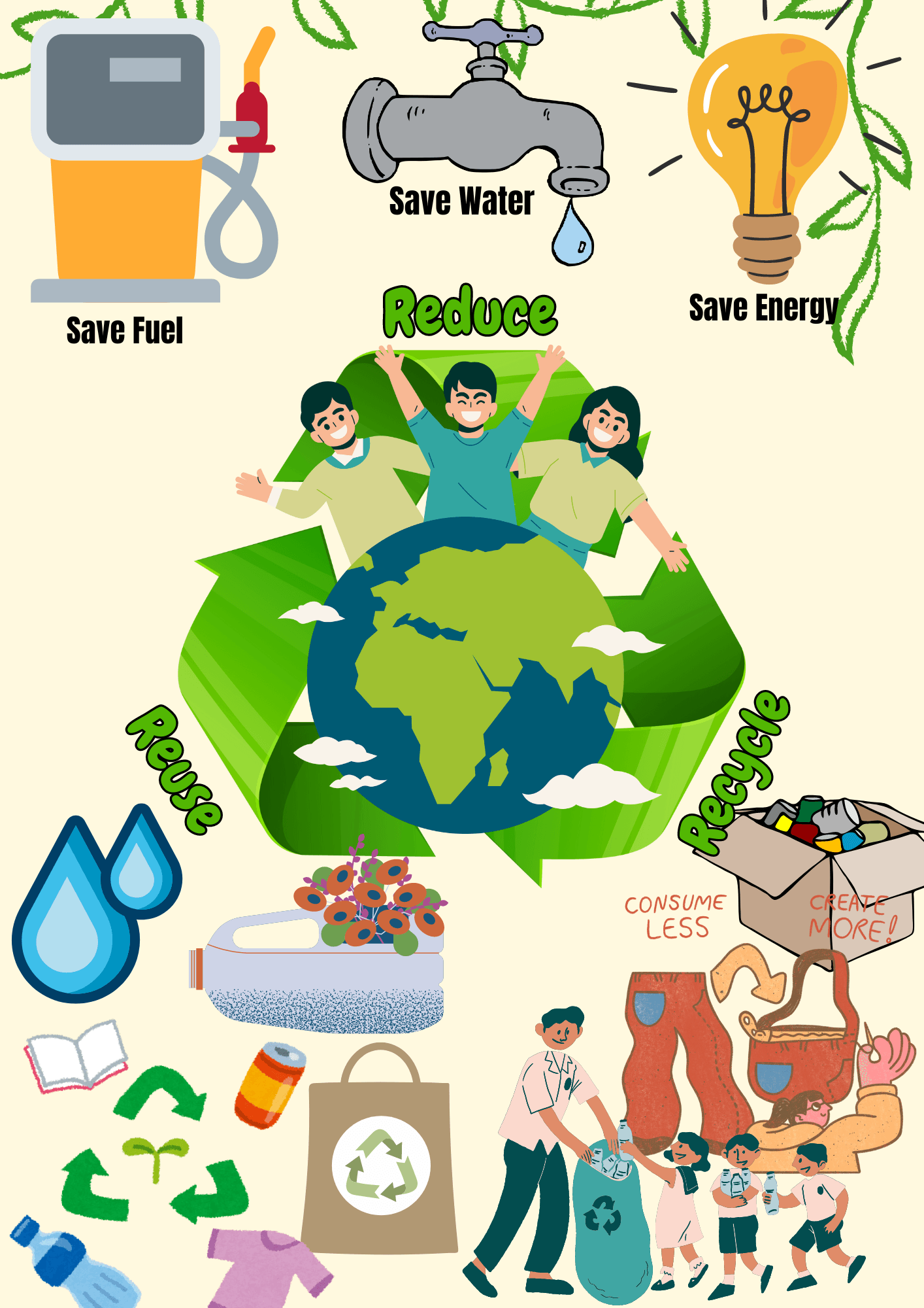 Reduce Reuse Recycle Posters For Kids