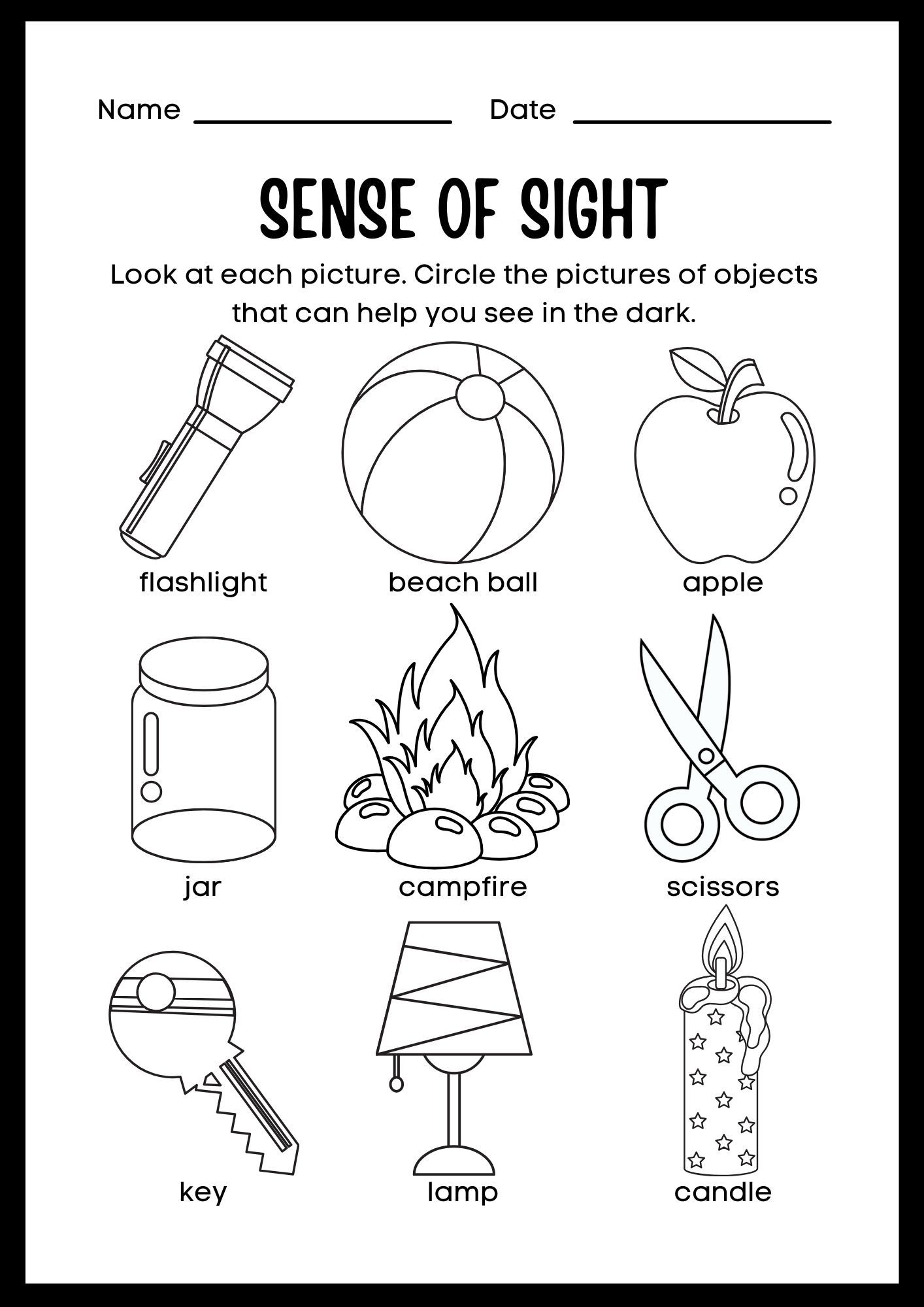 Sense Of Sight Coloring Pages [2025]