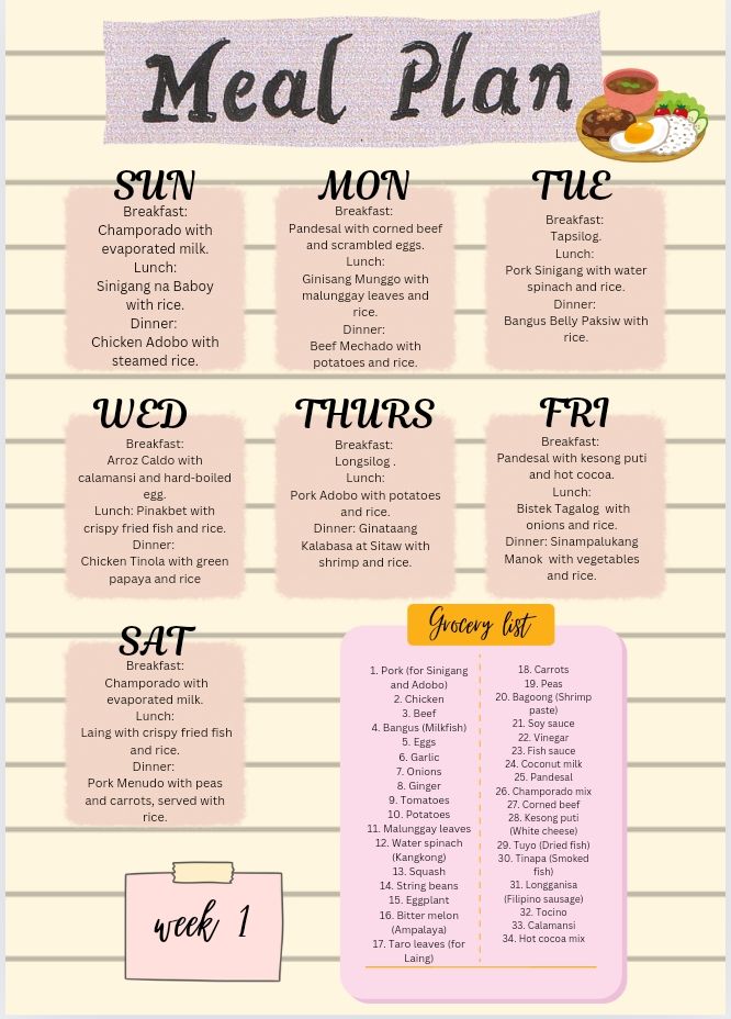 Healthy Filipino Meal Plan - Infoupdate.org